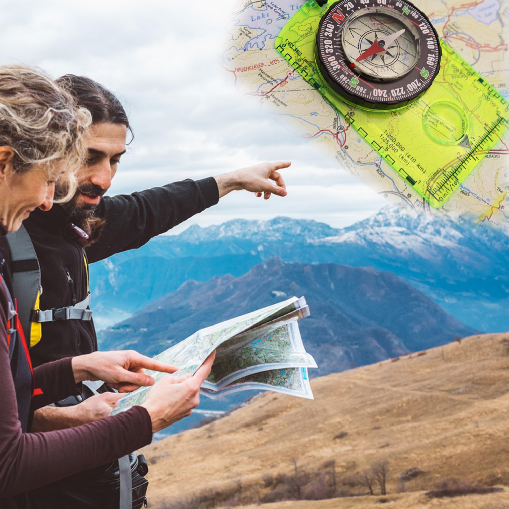 Snapklik.com : Orienteering Compass Hiking Survival Navigation Compass ...