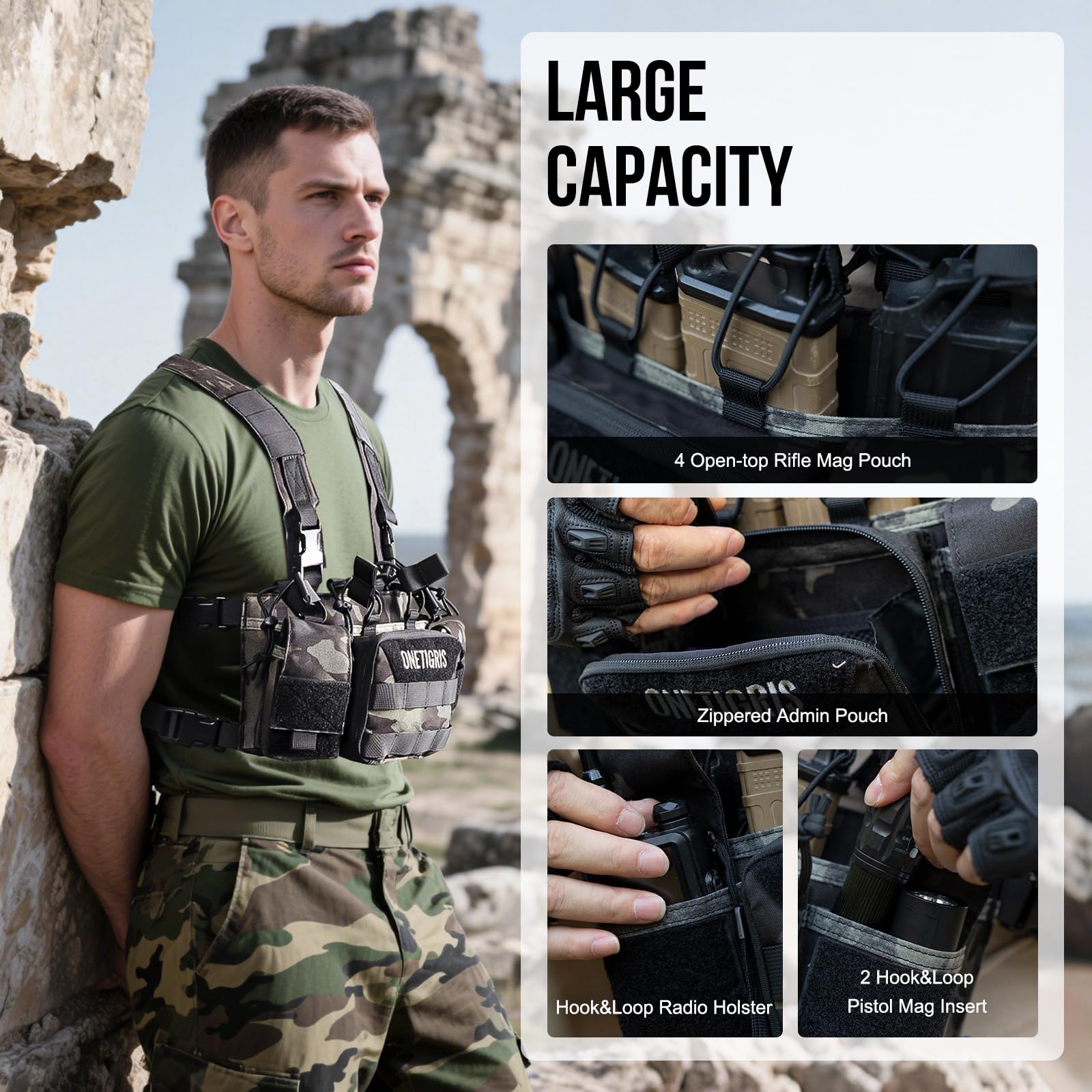 Snapklik.com : Chest Rig, MOLLE Chest Rigs Tactical Chest Rig Dangler ...