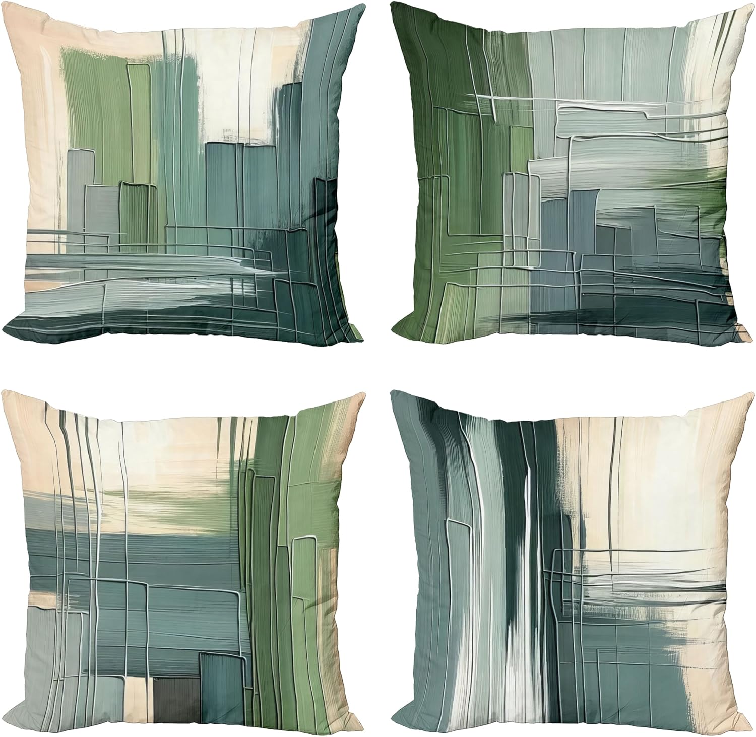 Amazon.com: Ambesonne Abstract Throw Pillow Cushion Cover Set of 4 ...