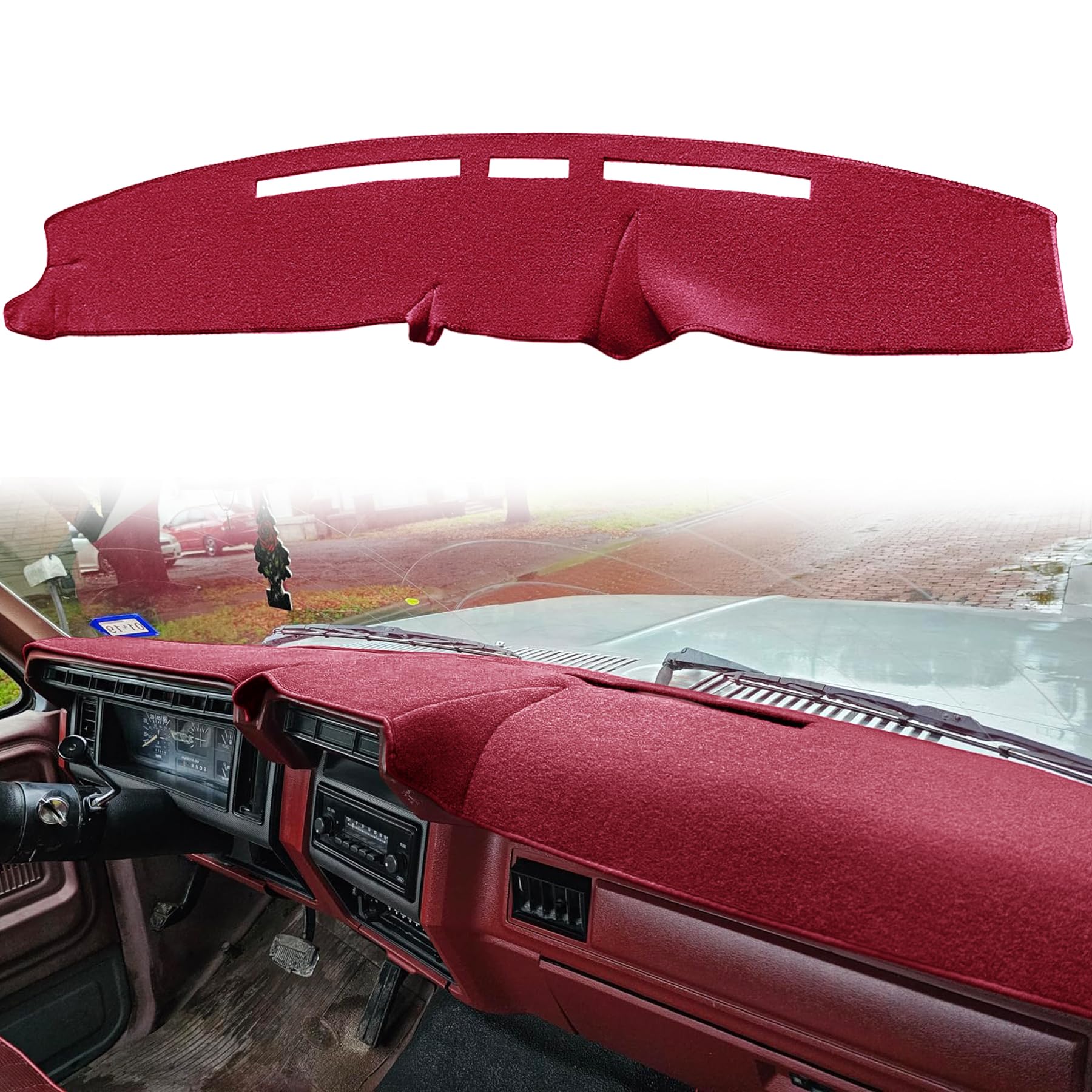 Covers For Ford F-250 Ford Dash Cover – Maroon Dashboard Pad For 1980 ...