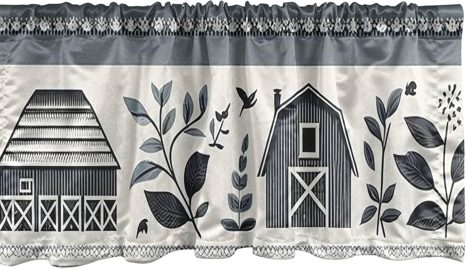 Amazon.com: Ambesonne Farmhouse Window Valance Pack of 2, Monochrome ...