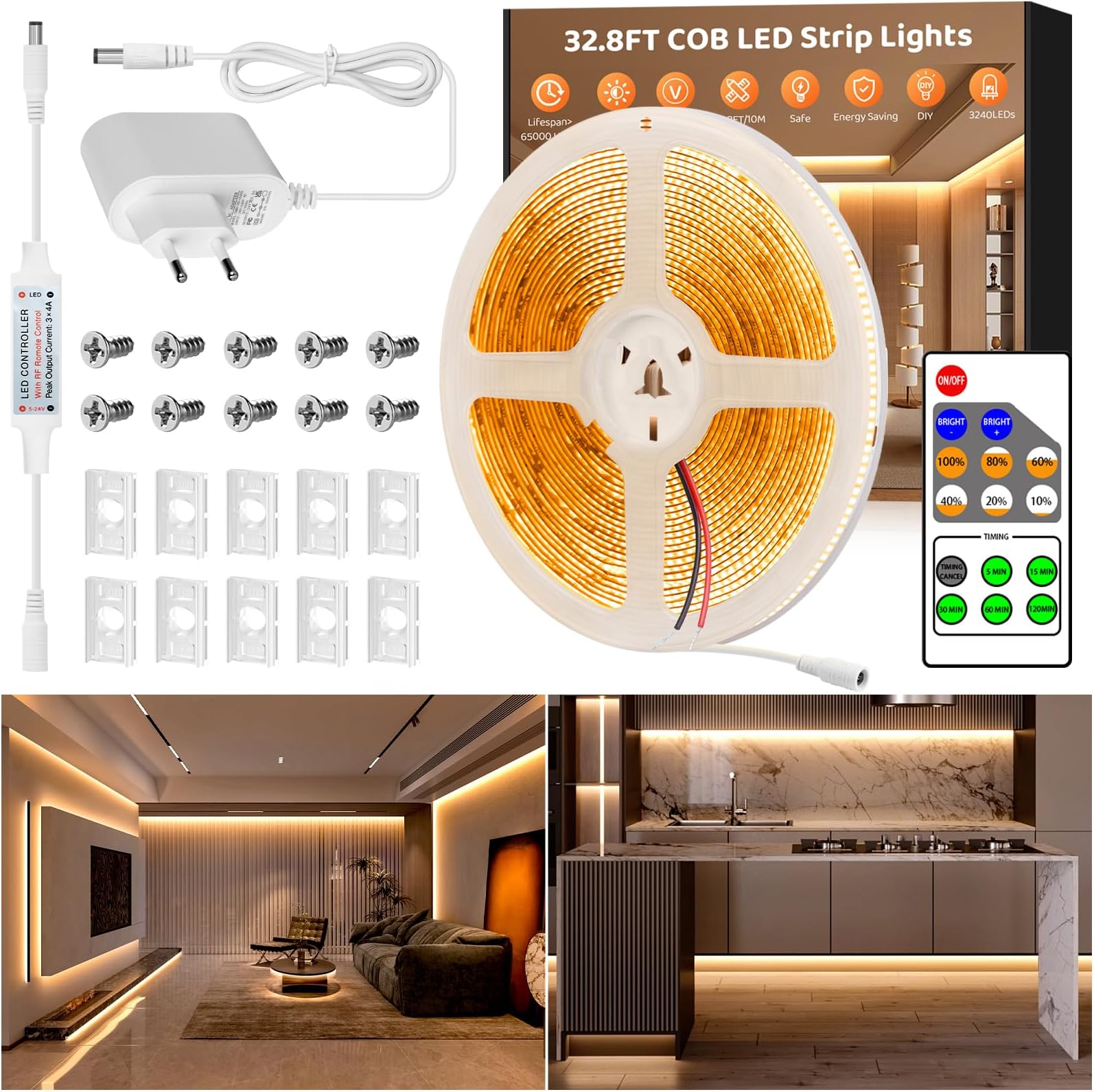 TENDIST LED Strip 10M Aussenbereich Warmweiss bis Kaltweiß Dimmbar, LED ...