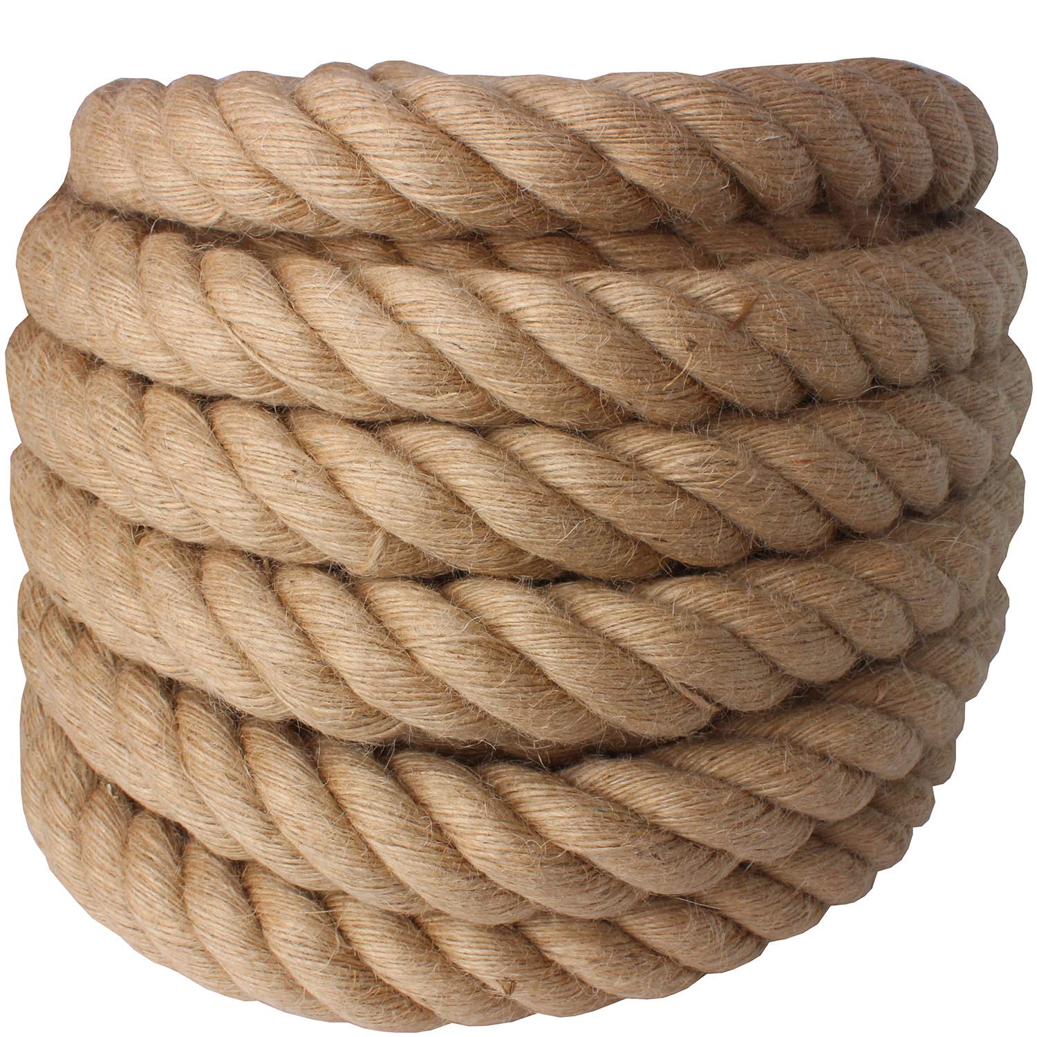 Twisted Manila Rope Jute Rope 50 Feet Natural Jute Twine Hemp Rope 1-1/ ...