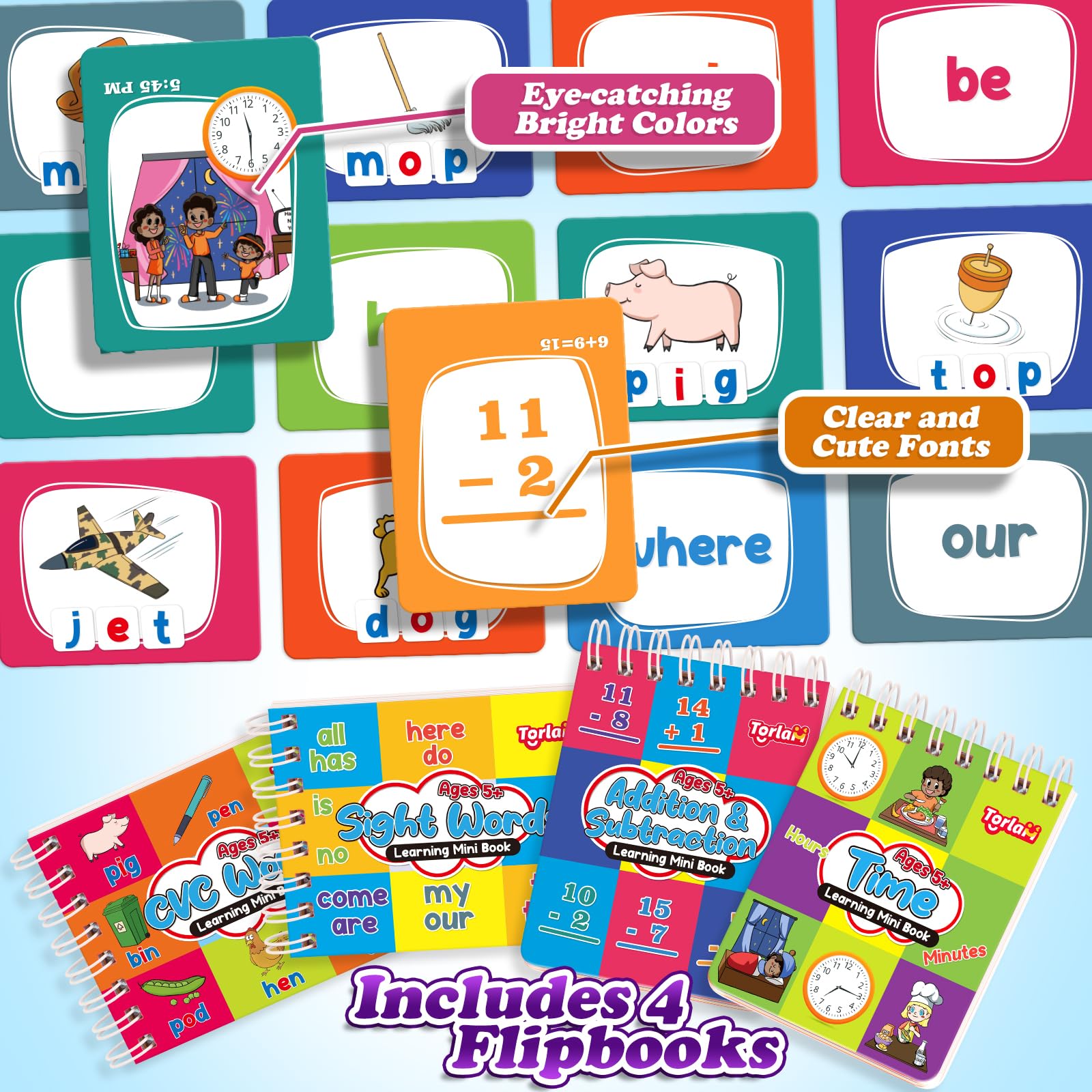 Snapklik.com : Kindergarten Learning Books, Sight Words CVC Word Games ...