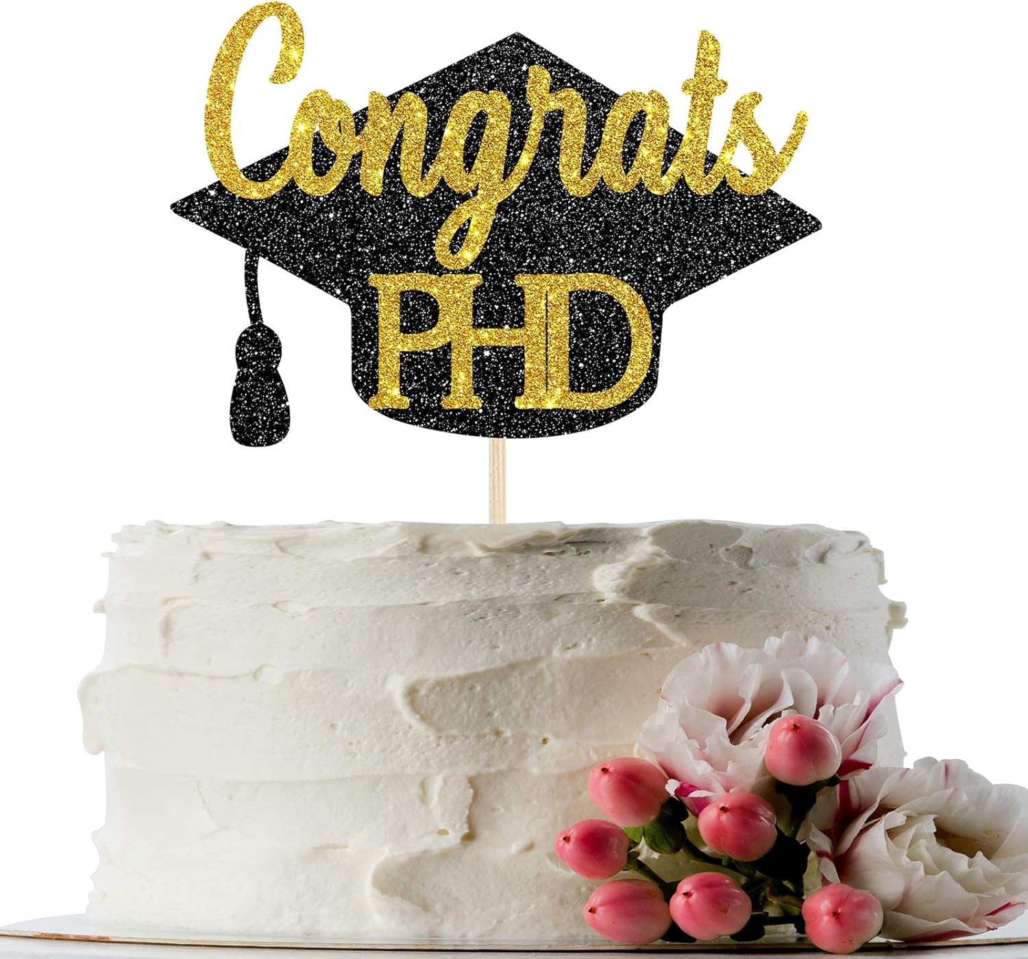 Amazon.com: Glitter Congrats PHD Cake Topper - Congrats Grad - PHD ...