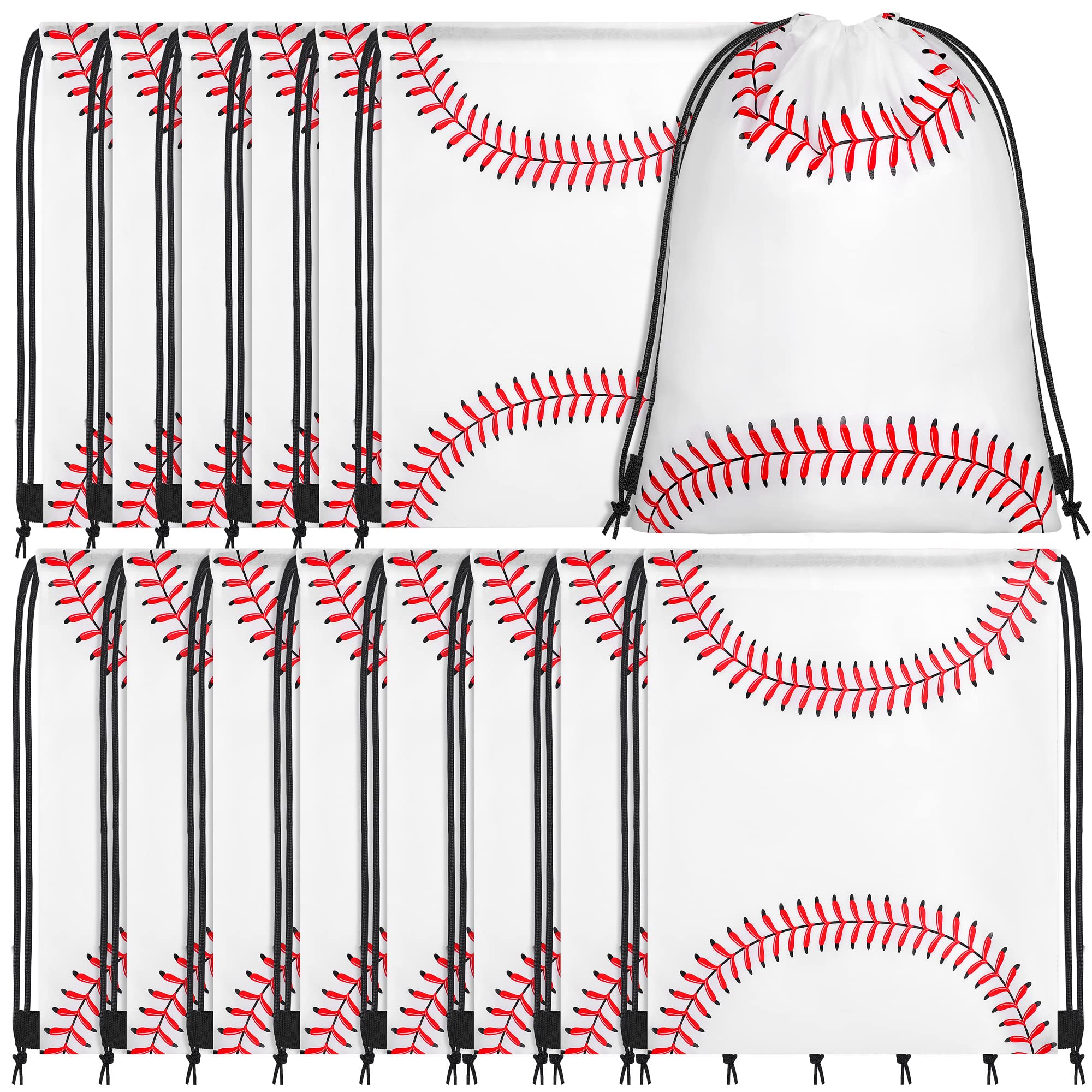 Amazon.com | durony 15 Pieces Baseball Drawstring String Bag Sports ...