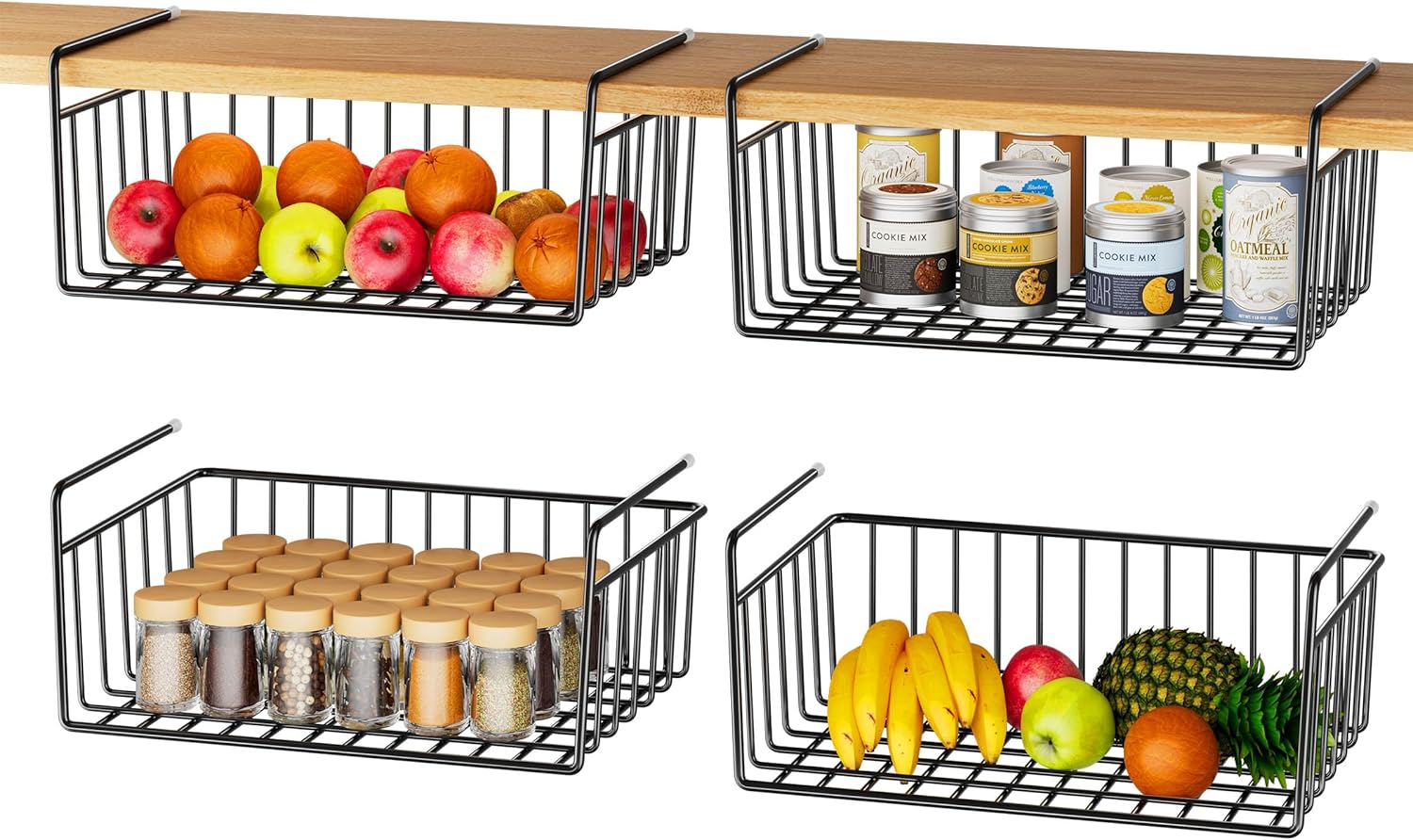 Amazon.com: SUFAUY Under Shelf Basket Organizer, Slides Under Cabinet ...