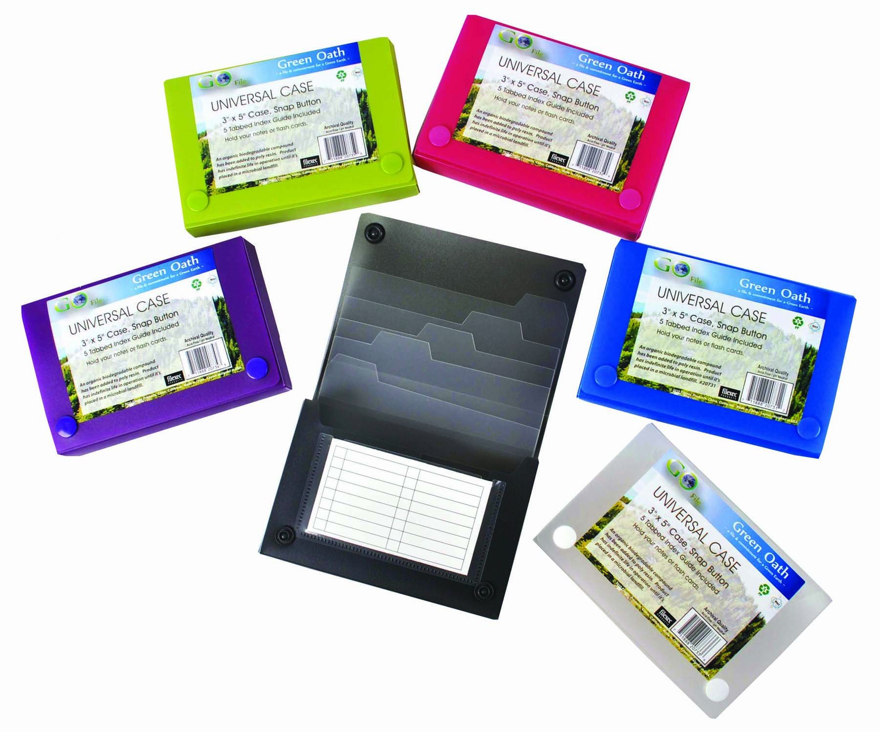 Amazon.com : Green Oath 3 x 5 Inches Index Card Case, 5 Individual ...