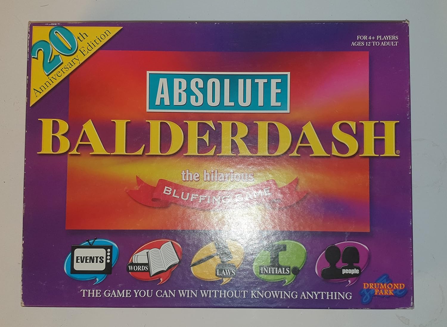 Absolute Balderdash 20th Anniversary Edition Board Game - Wordplay ...