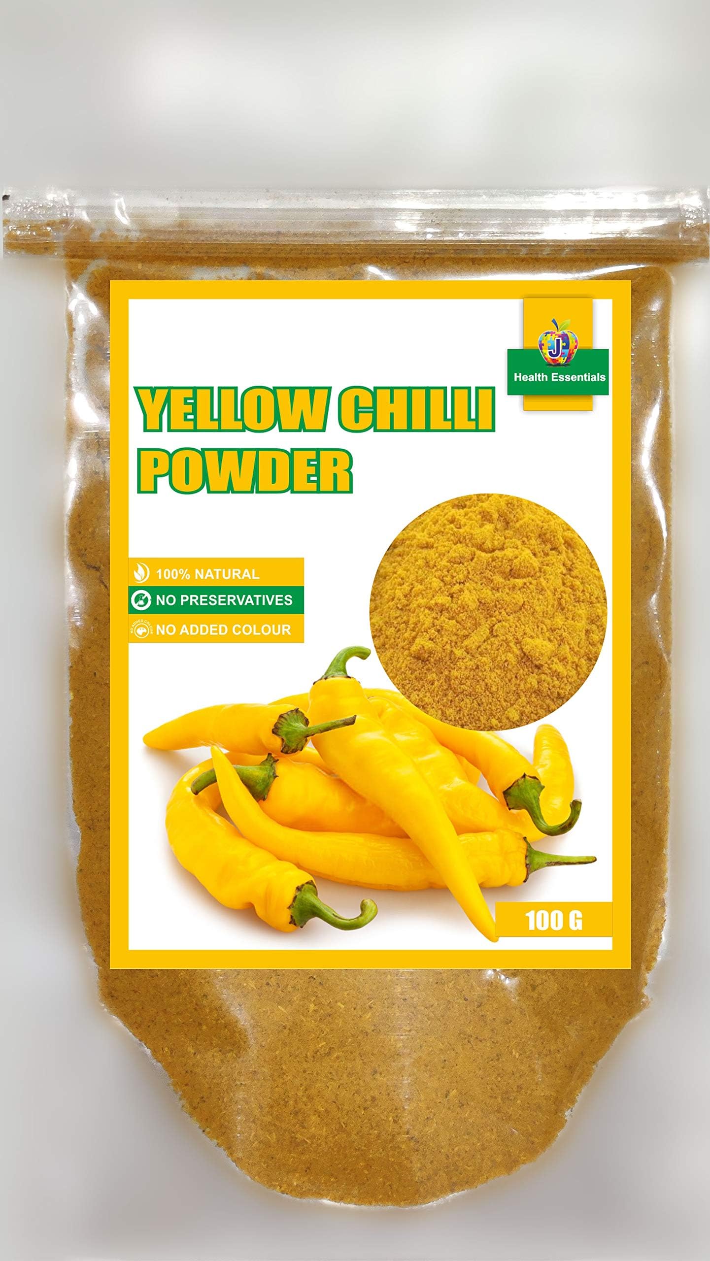 Amazon.com : Jioo Organics Yellow Chilly Powder, Peeli Mirch Powder ...