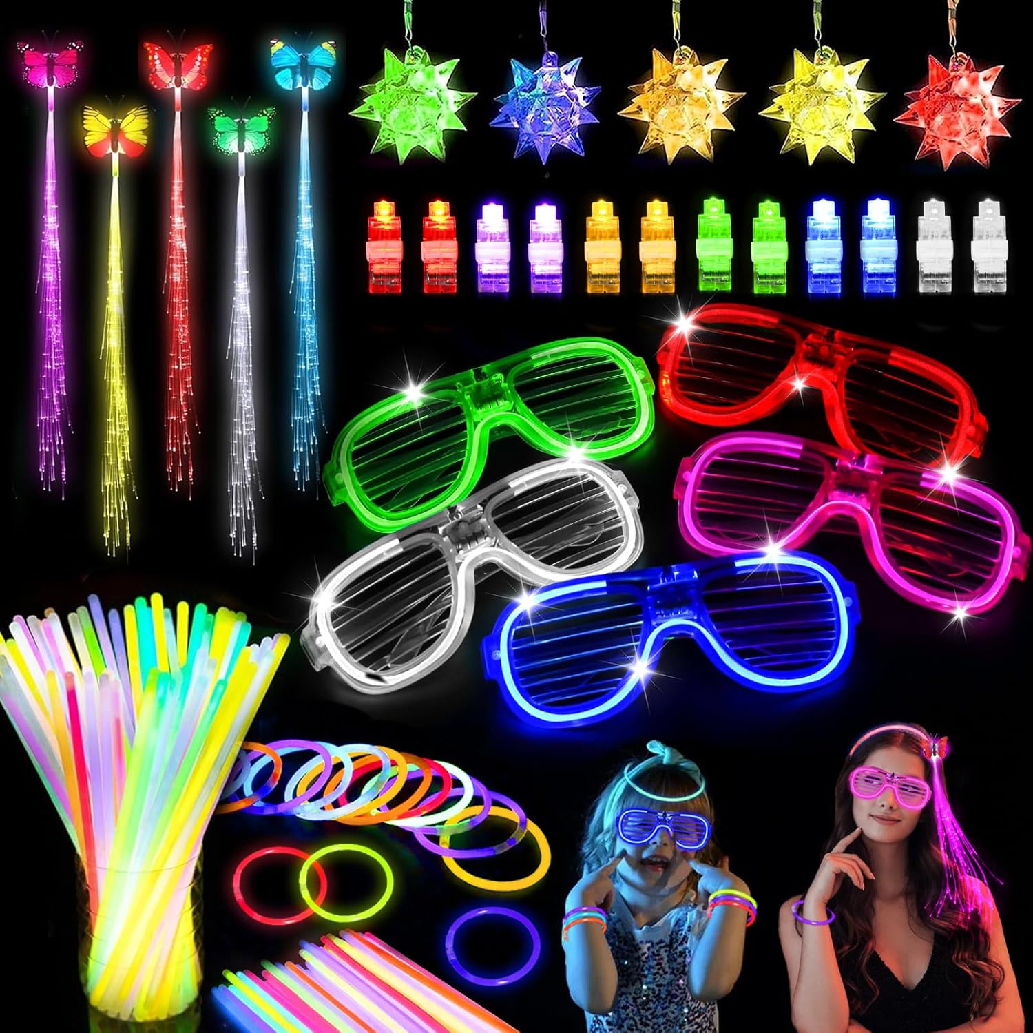 Lunettes Lumineuses, 77 pièce Jouets Lumineux pour Fête d'anniversaire ...