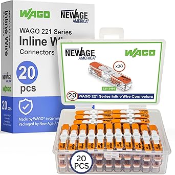 WAGO 221-2401 20pc Inline Splicing Wire Connectors Pack | Includes (20x ...