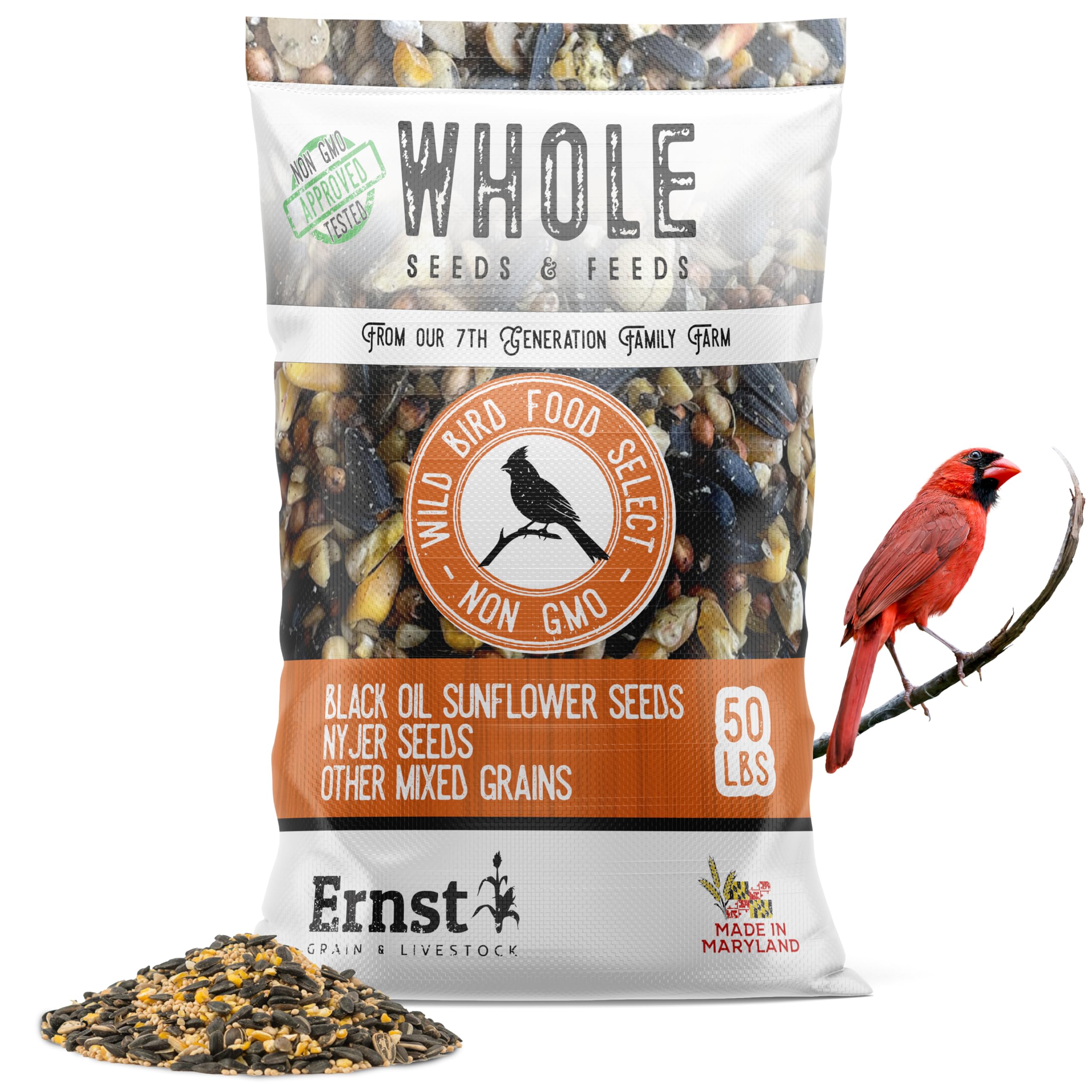 Amazon.com: Ernst Grain & Livestock Wild Bird Food Select - Birdseed for Outside Feeders - Black ...