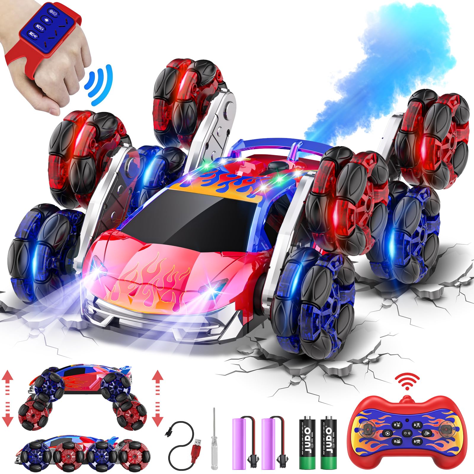 Amazon.com: OSIMILY 8WD Remote Control Car,2.4GHz Gesture Sensing RC ...