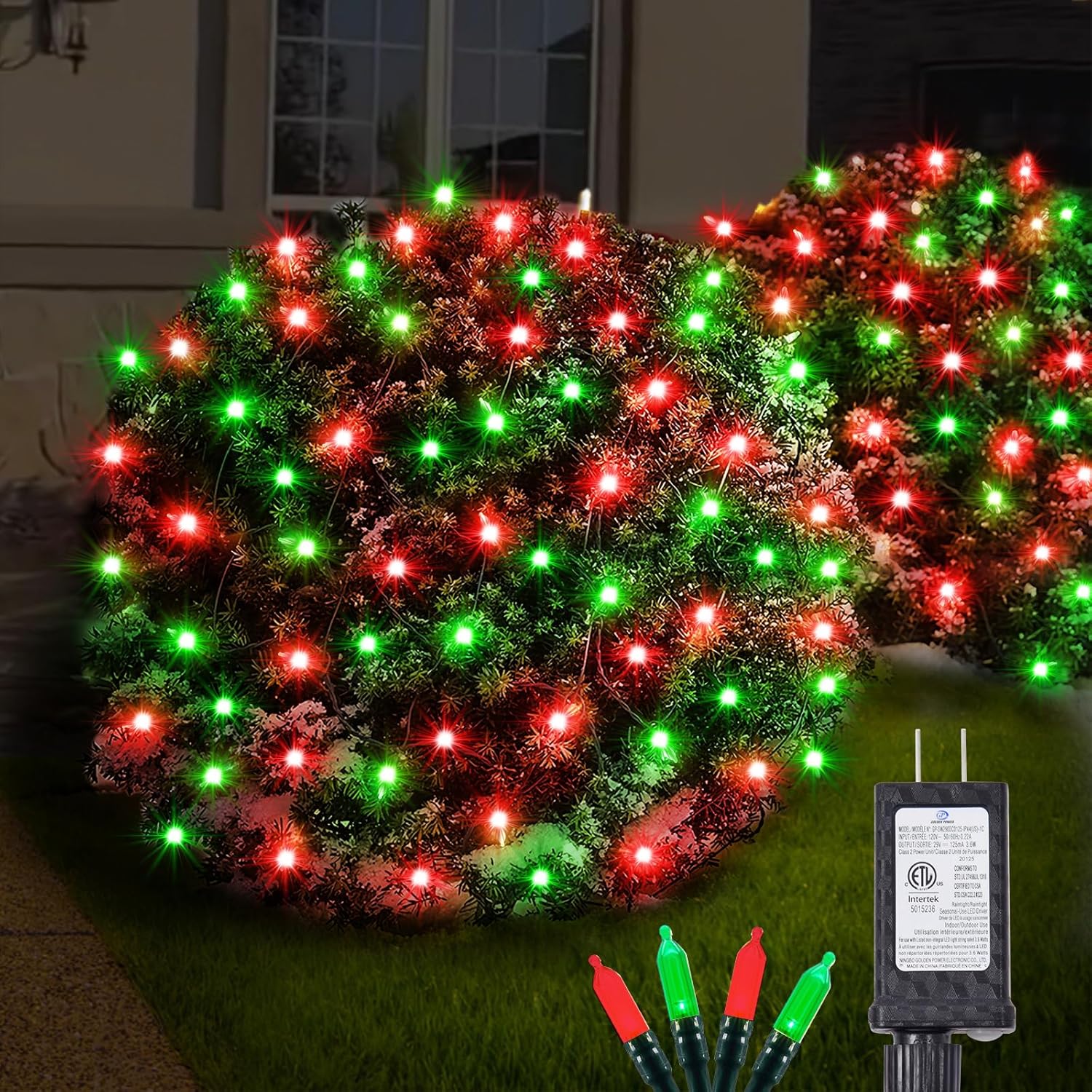120Led Christmas Net Lights Outdoor 5ft x 6ft, Connectable 8 Modes ...