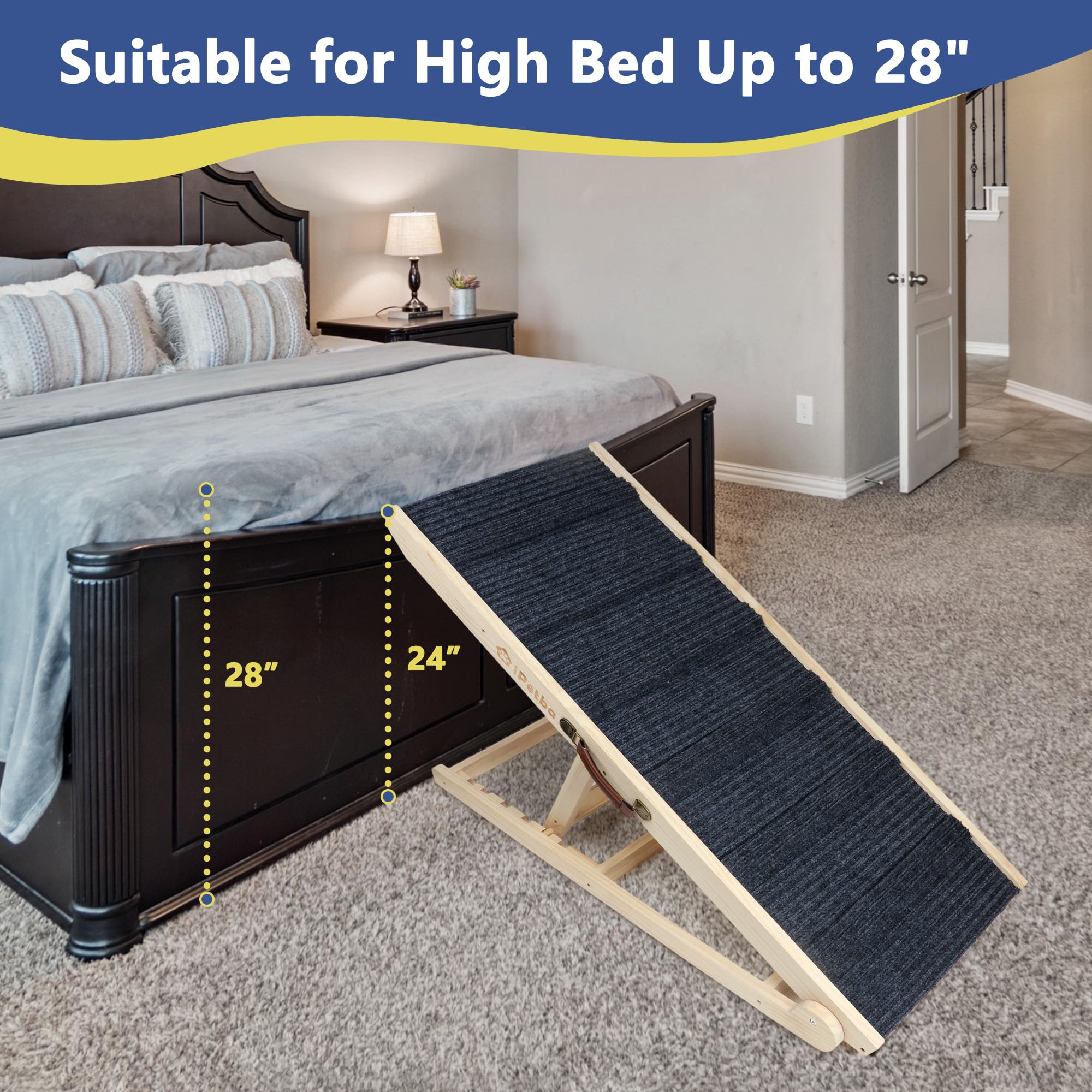 Snapklik.com : iPetba Dog Ramp For Bed Couch Extra Wide Folding Pet ...