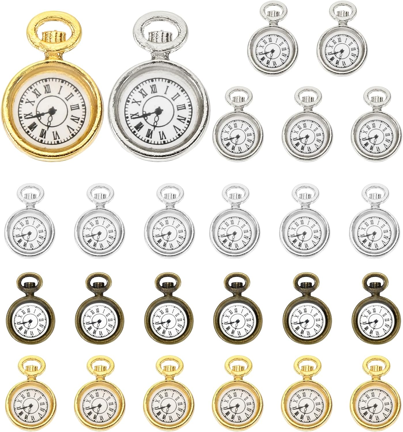 Amazon.com: PATIKIL Watch Clock Charm Pendant, 25 Pcs Alloy Enamel ...