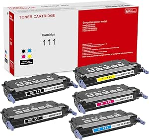Amazon.com: 5 Pack 111 BK/C/M/Y Toner Cartridge: Compatible CRG 111 BK ...