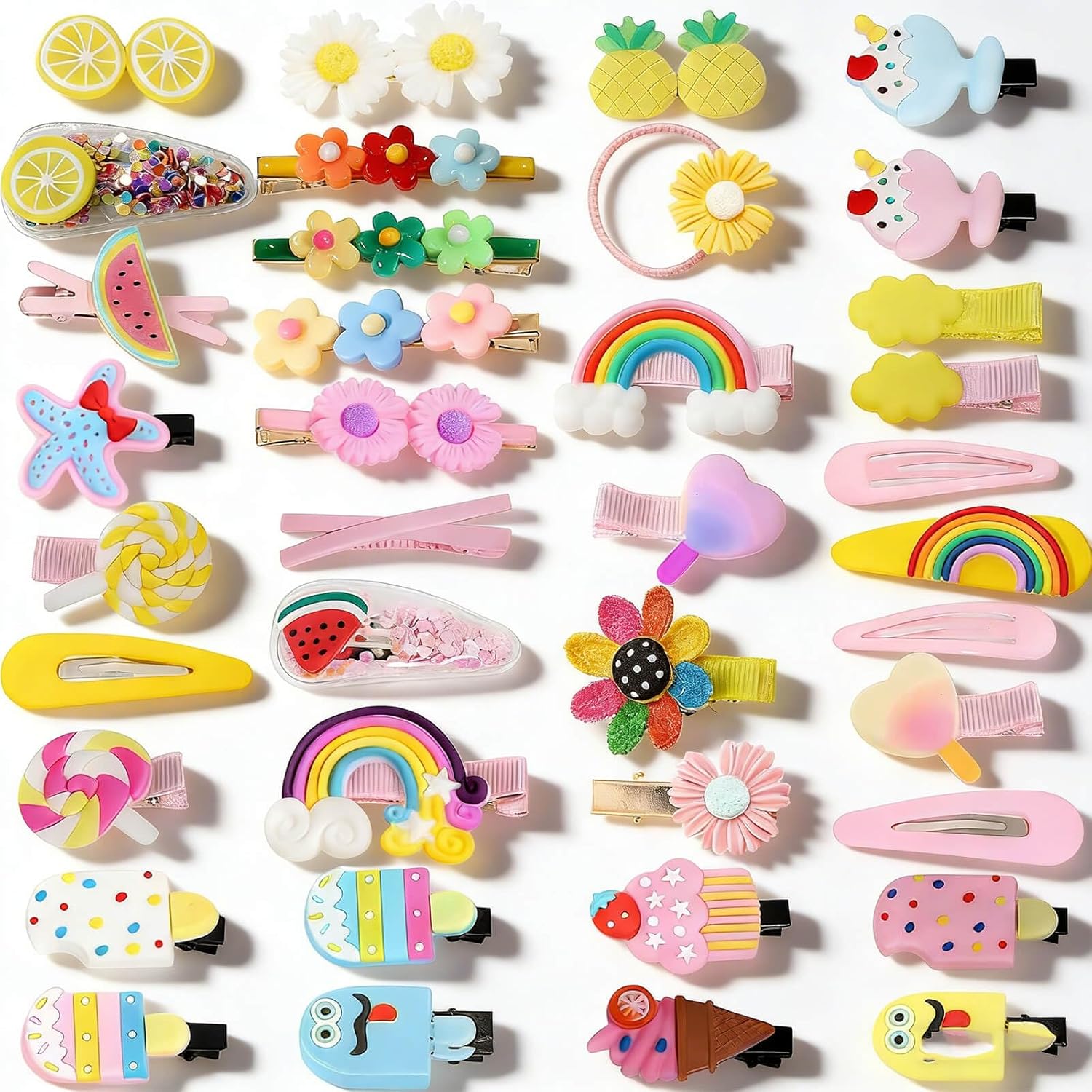 38pcs Girls Hair Clips, BetterJonny Fully Lined Cute Hair Clips Set ...
