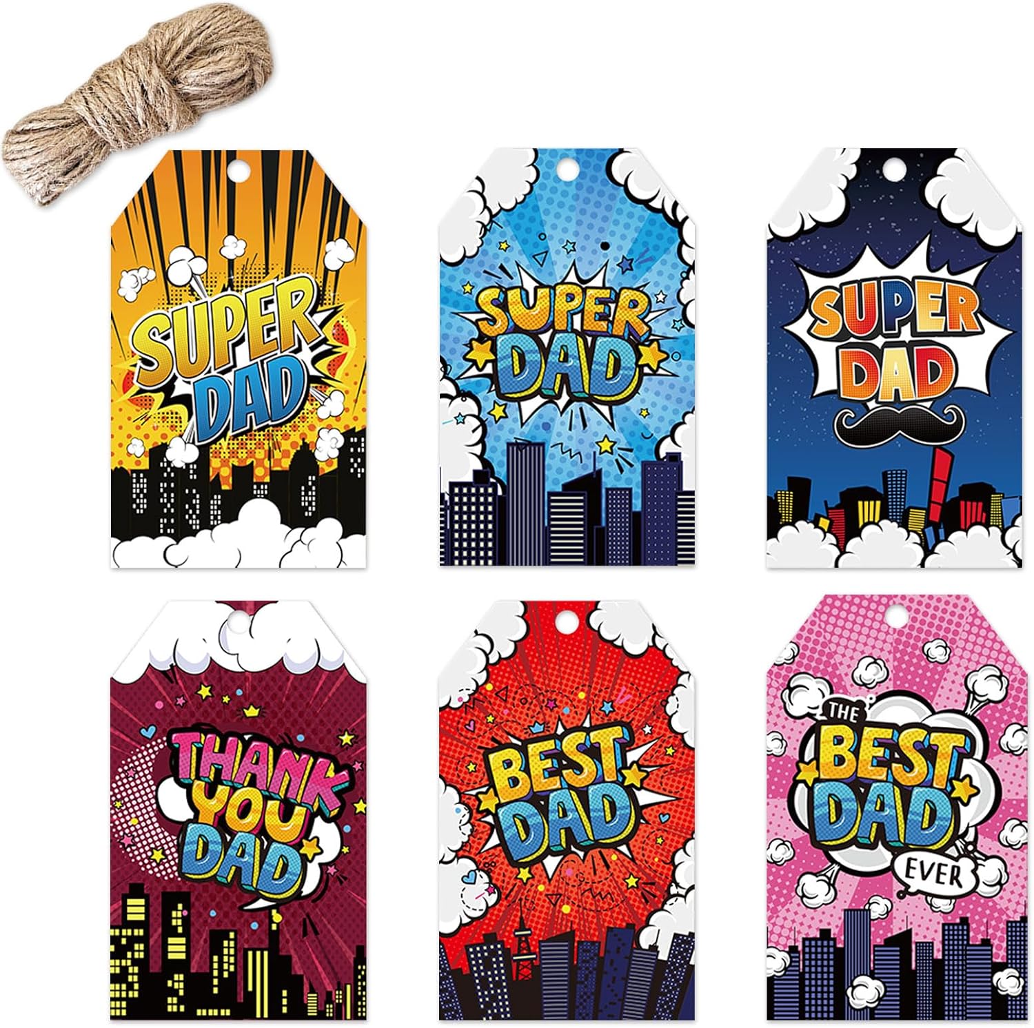 Amazon.com: 60Pcs Father's Day Gift Tags Happy Father's Day Gift ...