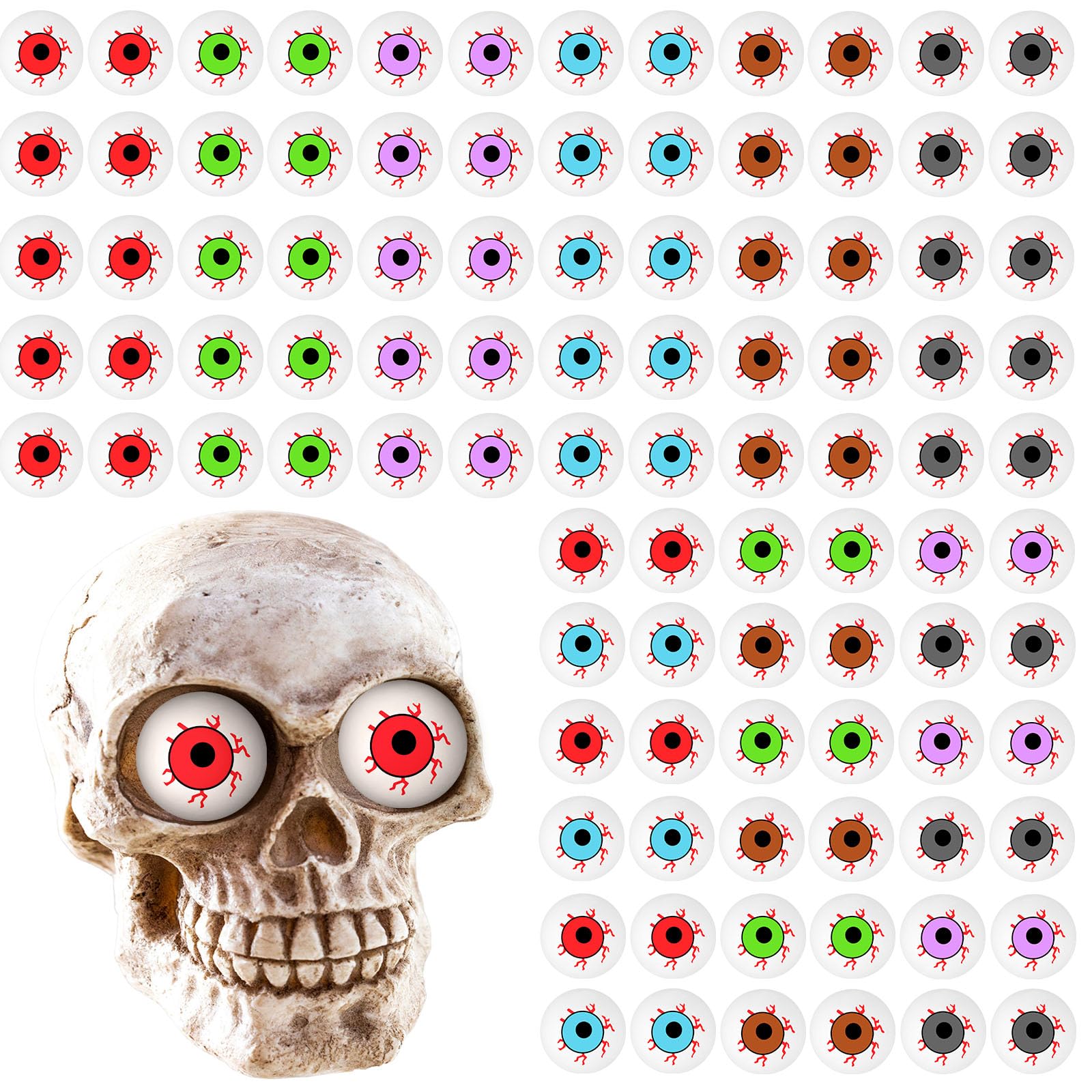 Snapklik.com : Simgoing 96 Pcs Halloween Eyeballs Luminous Mini Resin ...