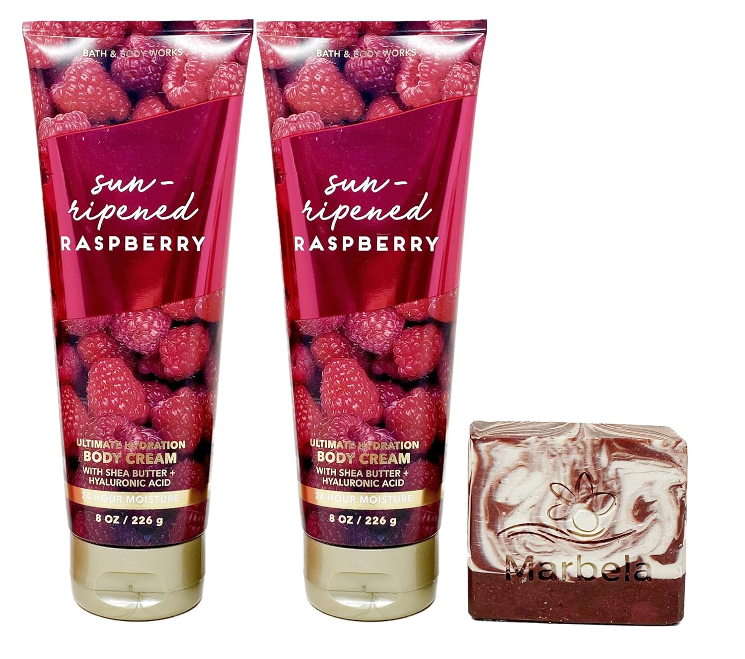 Amazon.com : Bath & Body Works Sun-Ripened Raspberry - 2 pack of Body ...