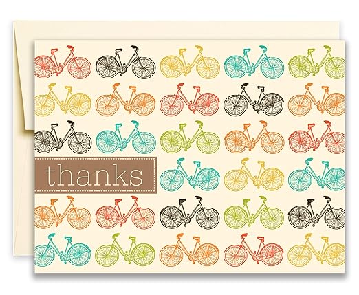 Amazon.com: Two Poodle Press 20 Bicycle Thank You Greeting Cards - For ...
