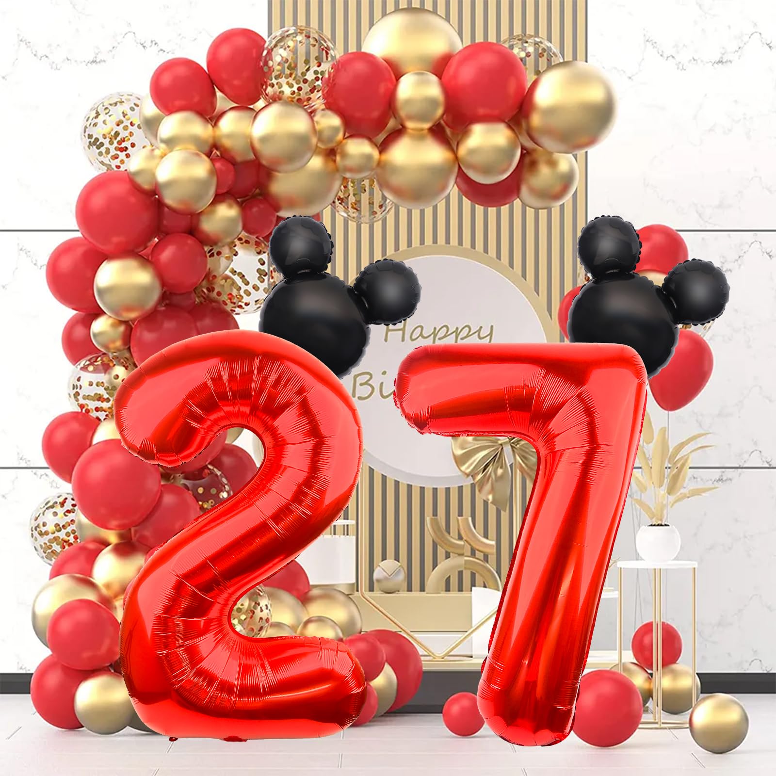 Snapklik.com : LEBERY Mouse Number 7 Balloon 40 Inch Red Number 7 ...