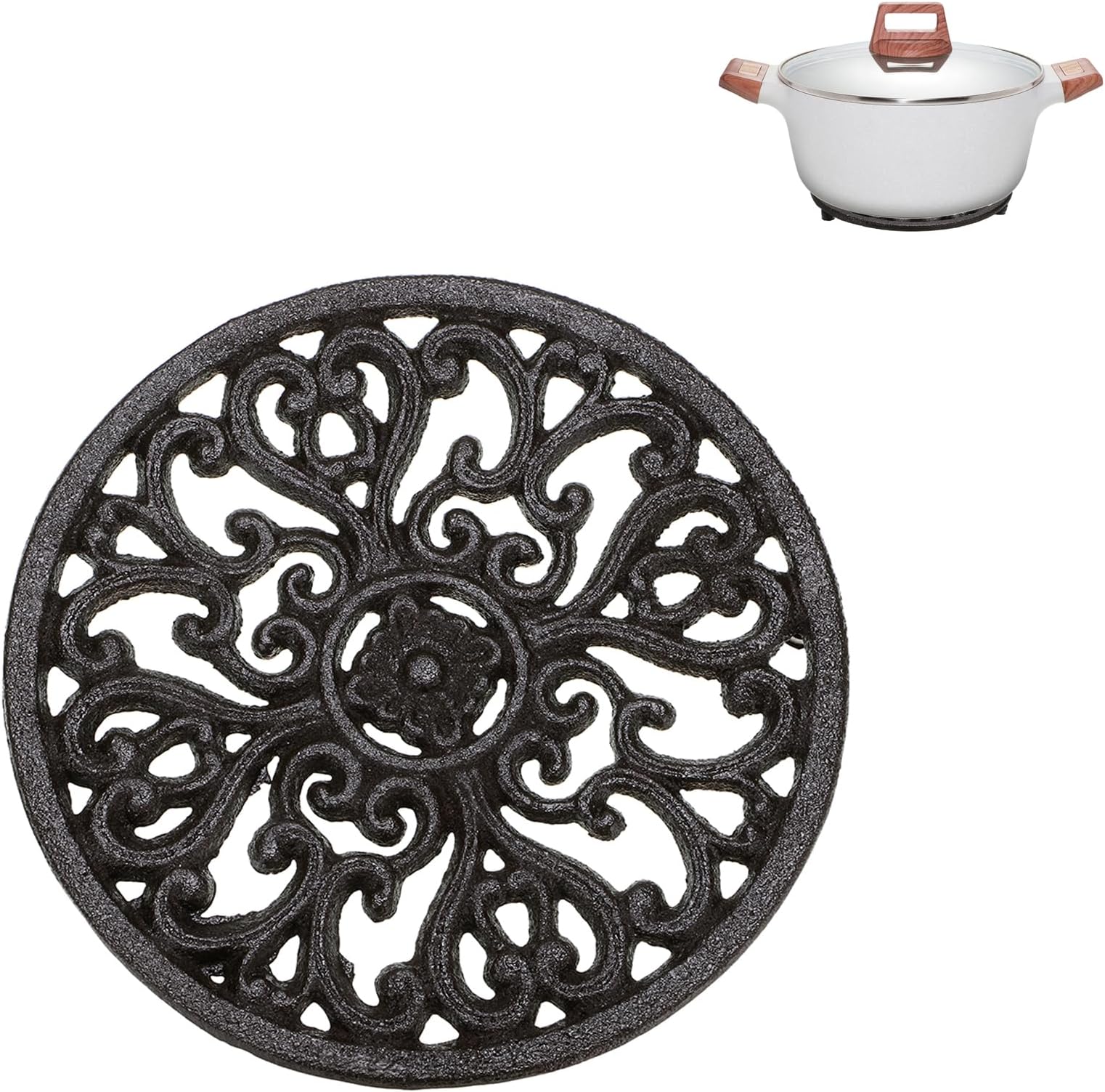 Amazon.com: IPROUDER Cast Iron Trivet 2 PCS Set, 8-inch, Meat Rack ...