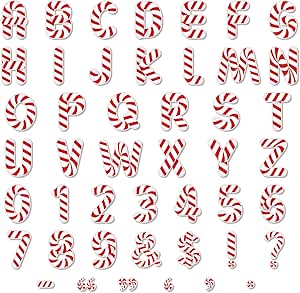 Amazon.com: 176 Pcs Candy Cane Letters Christmas Bulletin Board Letters ...