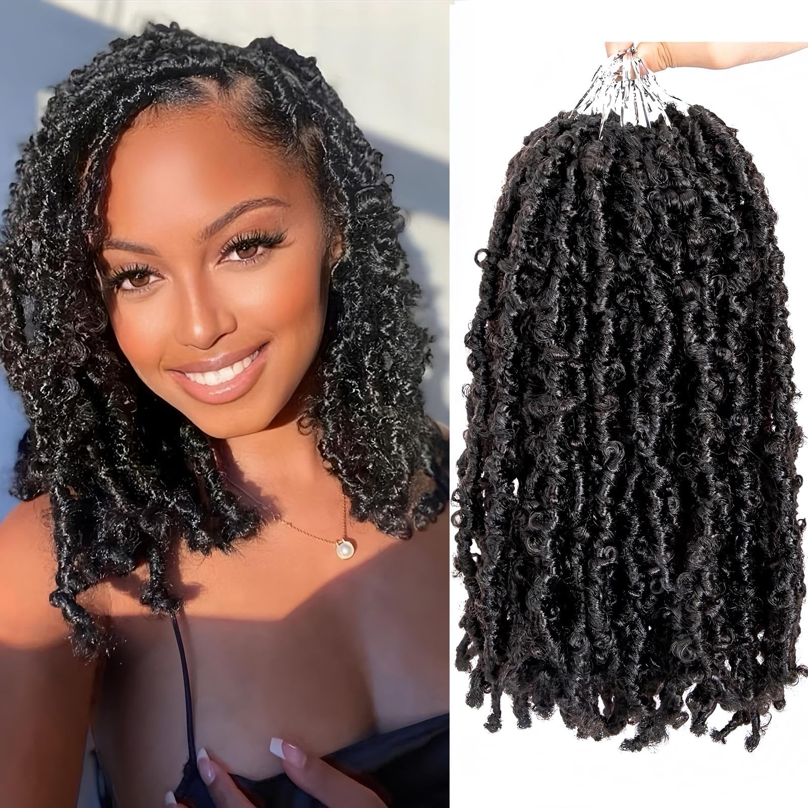 Amazon.com : 9packs/lot Faux Locs Crochet Hair Black Curly Soft ...