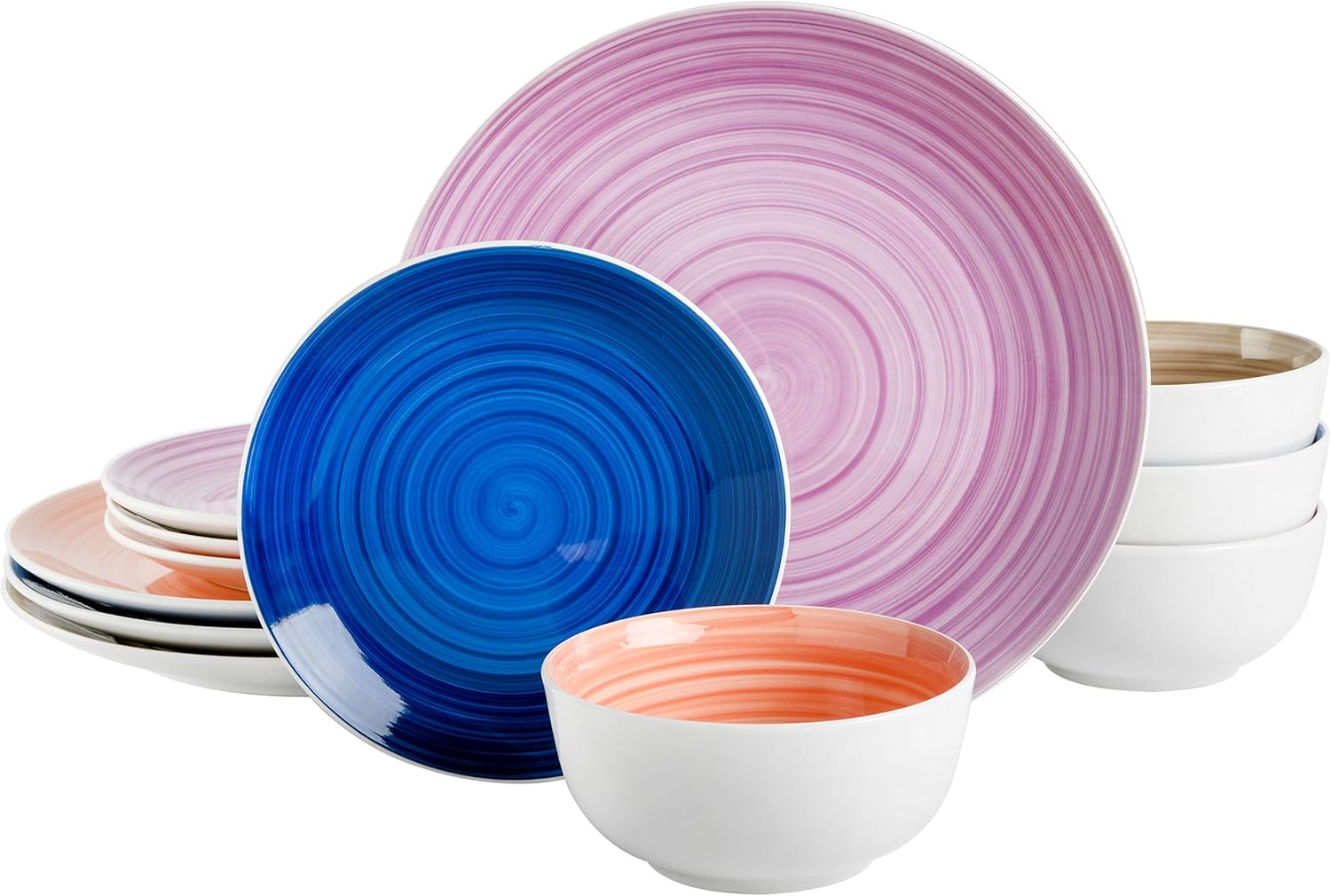 Amazon.com | Gibson Home Color Vibes Dinnerware Sets, Service for Four ...