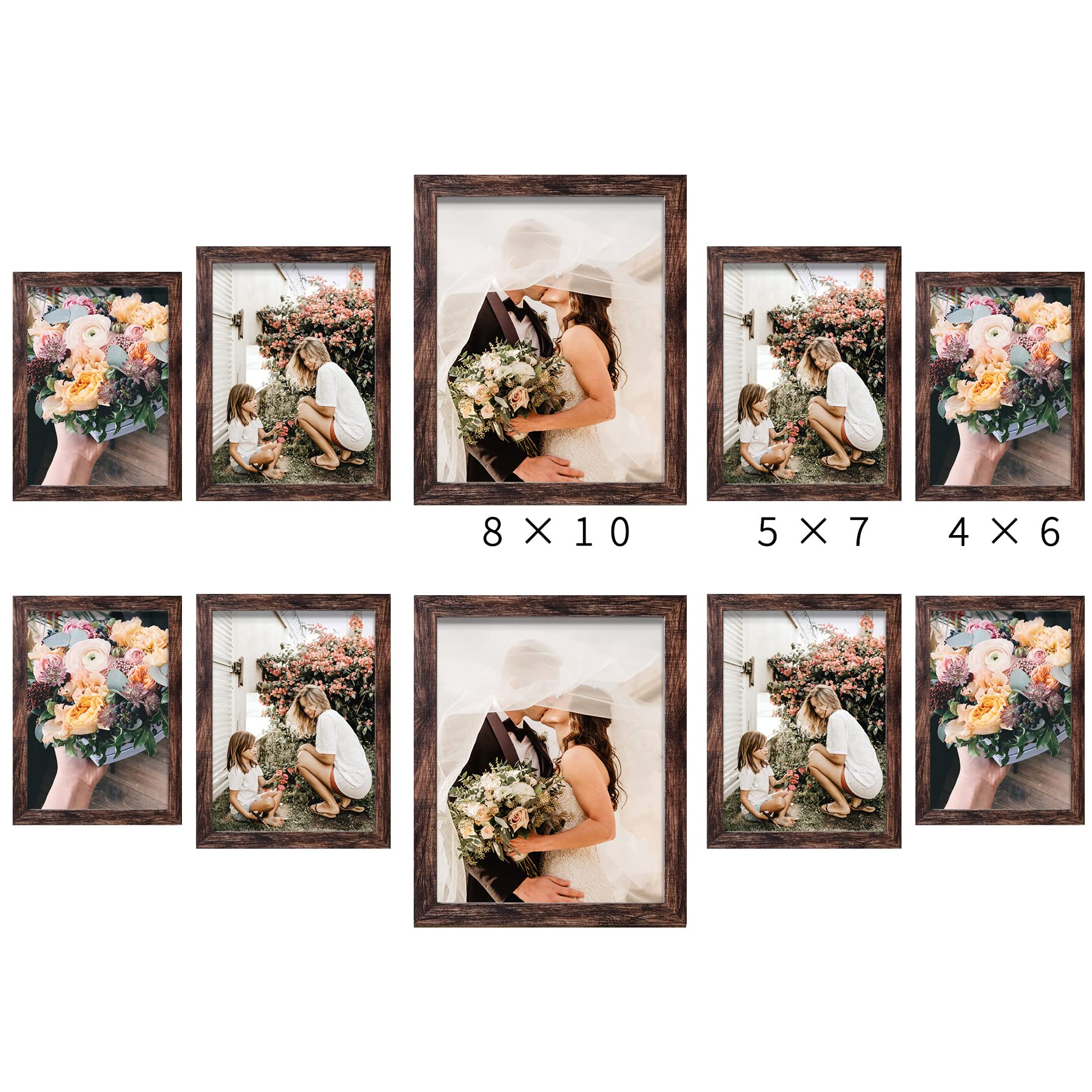 LUCKYLIFE Picture Frame Set 10-Pack, Gallery Wall Frame Collage with ...