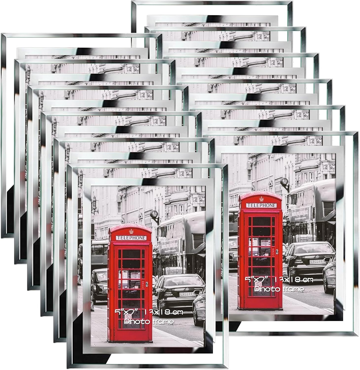 Amazon.com - Schliersee 5x7 Glass Picture Frames Set of 12, Multi ...