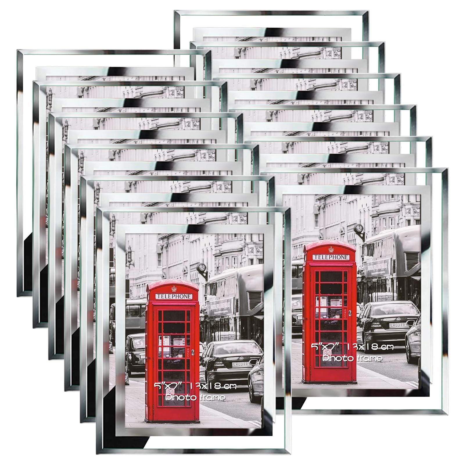 Amazon.com - Schliersee 5x7 Glass Picture Frames Set of 12, Multi ...