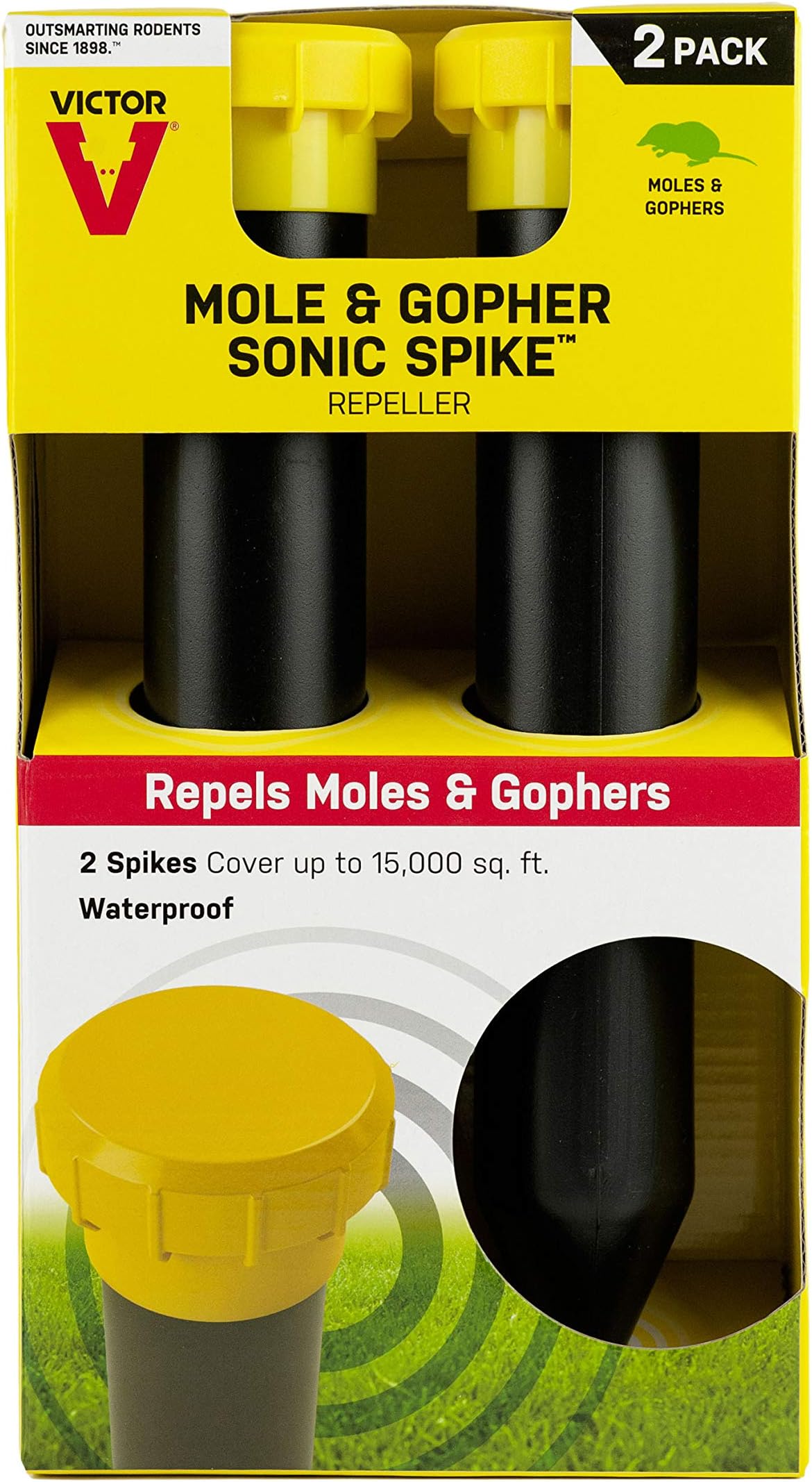 Amazon.com: Victor M9012 Mole and Gopher Chemical Free Sonic Spike ...