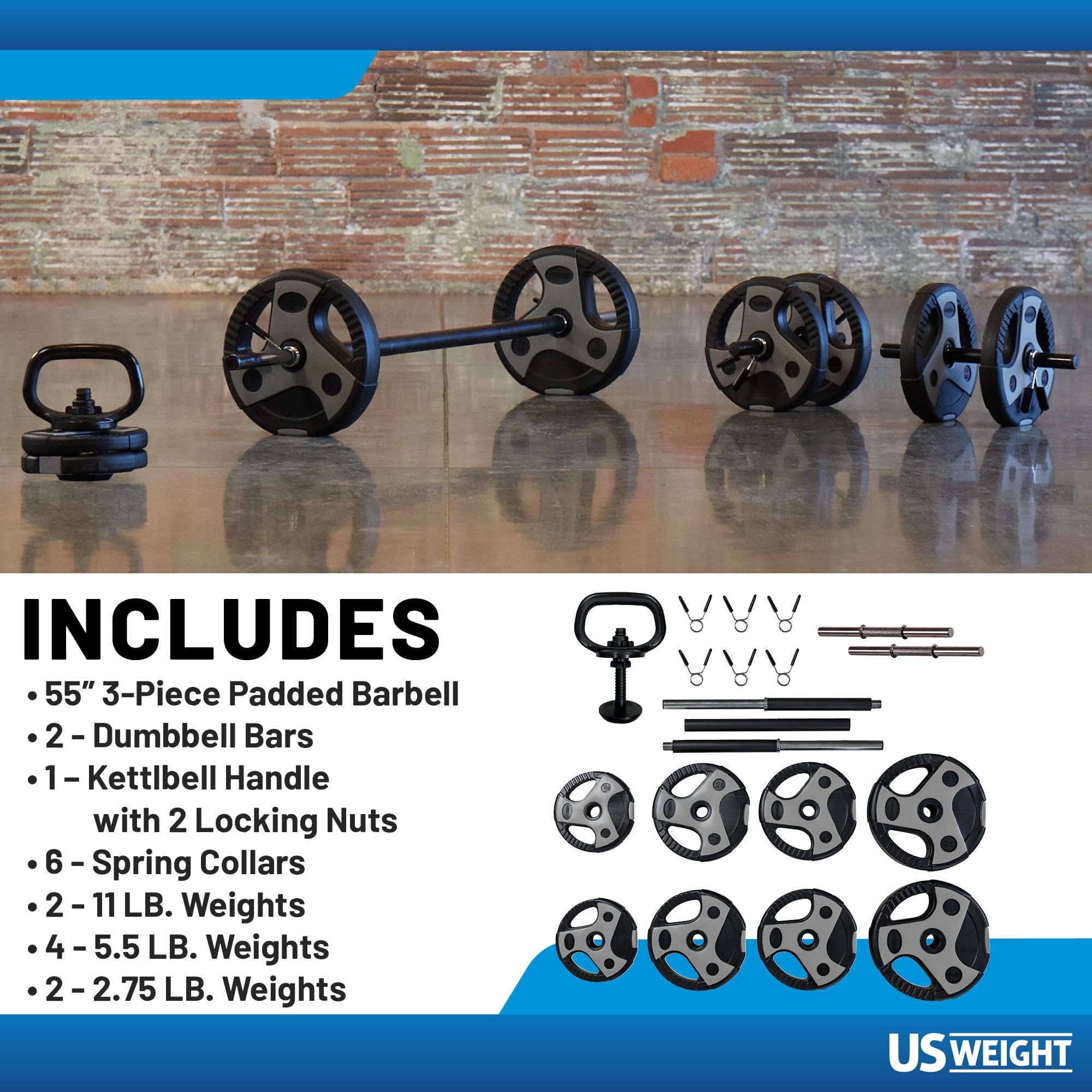 US Weight Weight Set Review: Best Home Gym Barbell & Curl Bar Combo