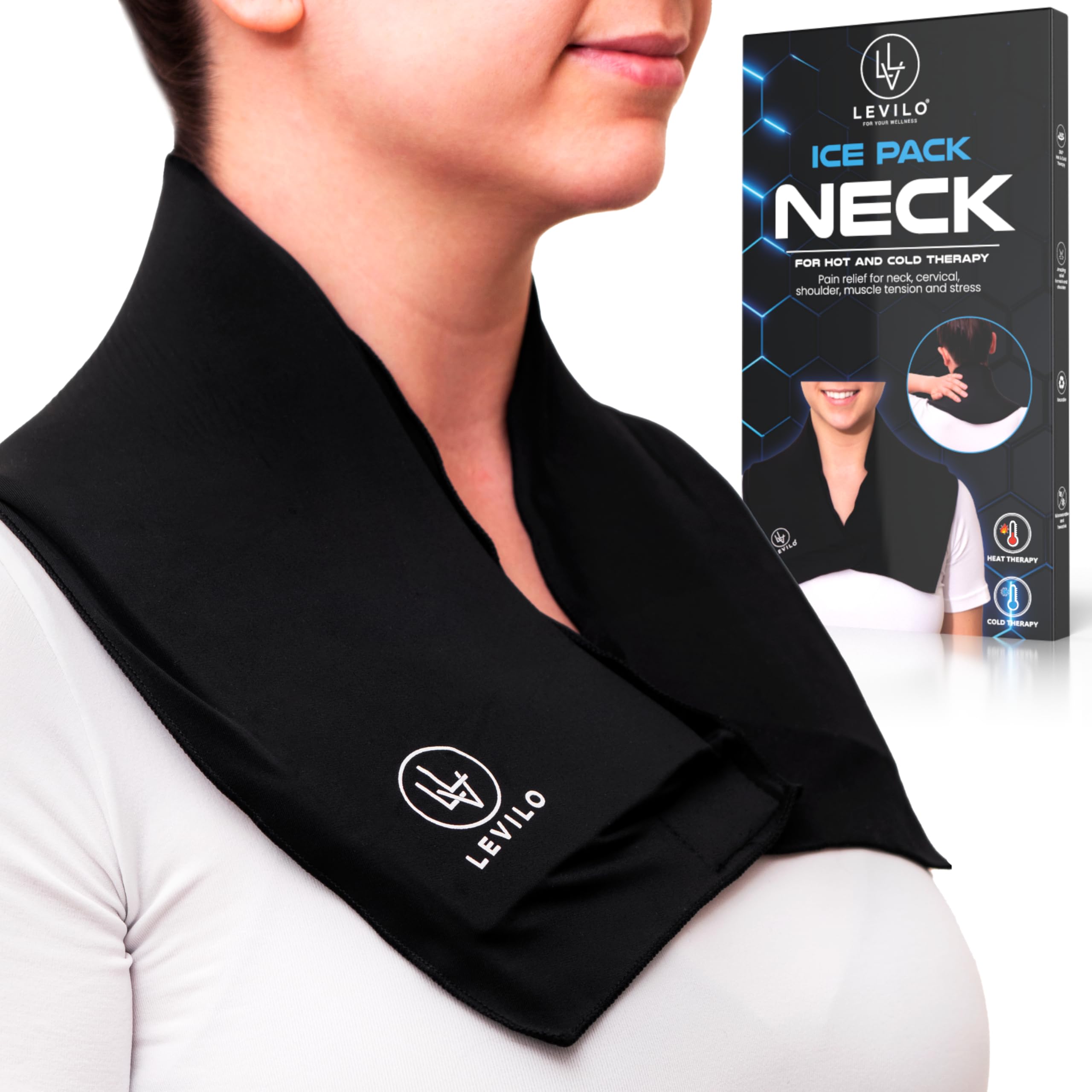 Amazon.com: LEVILO Neck Ice Pack Wrap, Reusable Gel Ice Pack for Neck ...