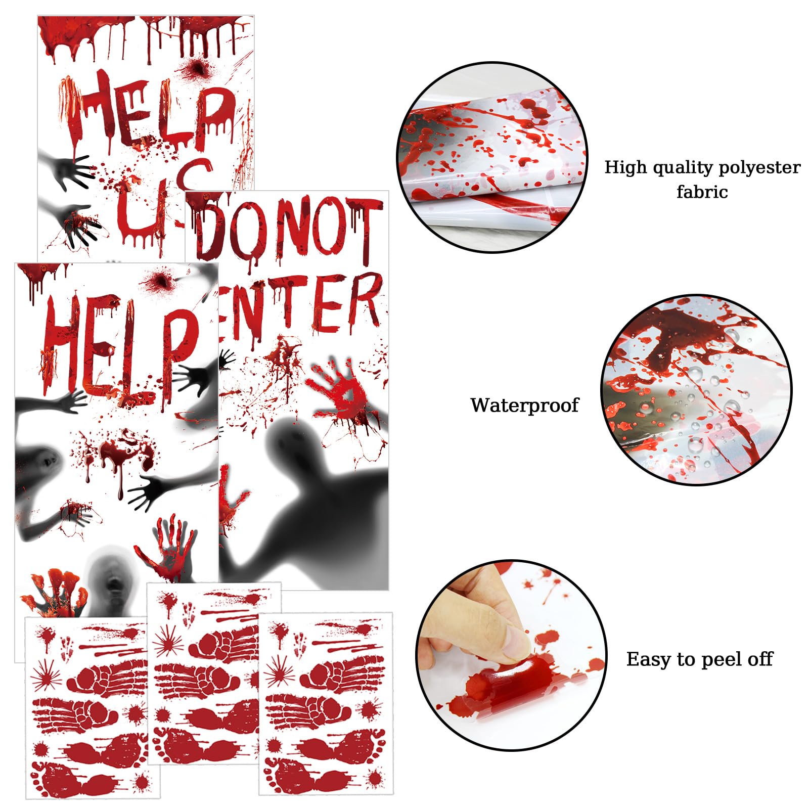 Snapklik.com : Bloody Halloween Decorations Door Cover Window Posters ...