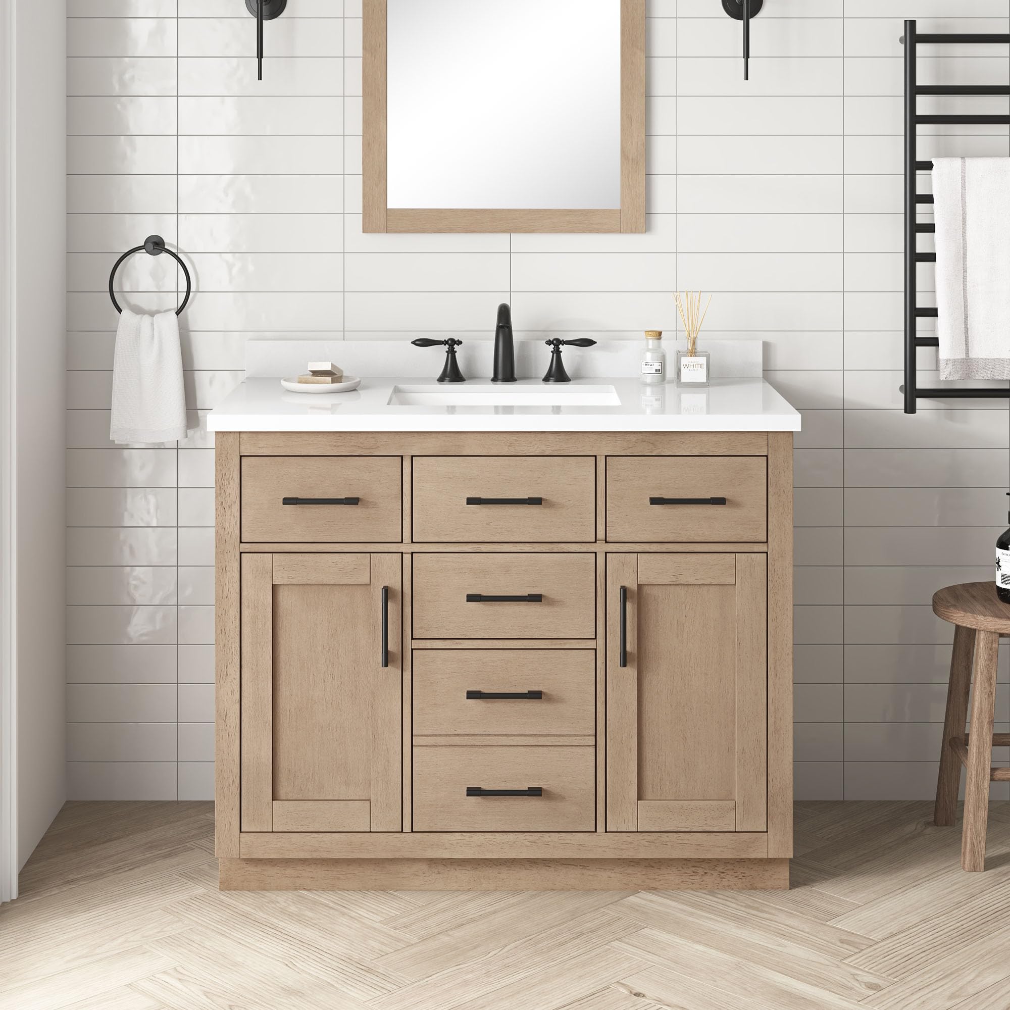 OVE Decors Bailey 42 in. W x 22 in. D x 34.5 in. H Bath Vanity in ...