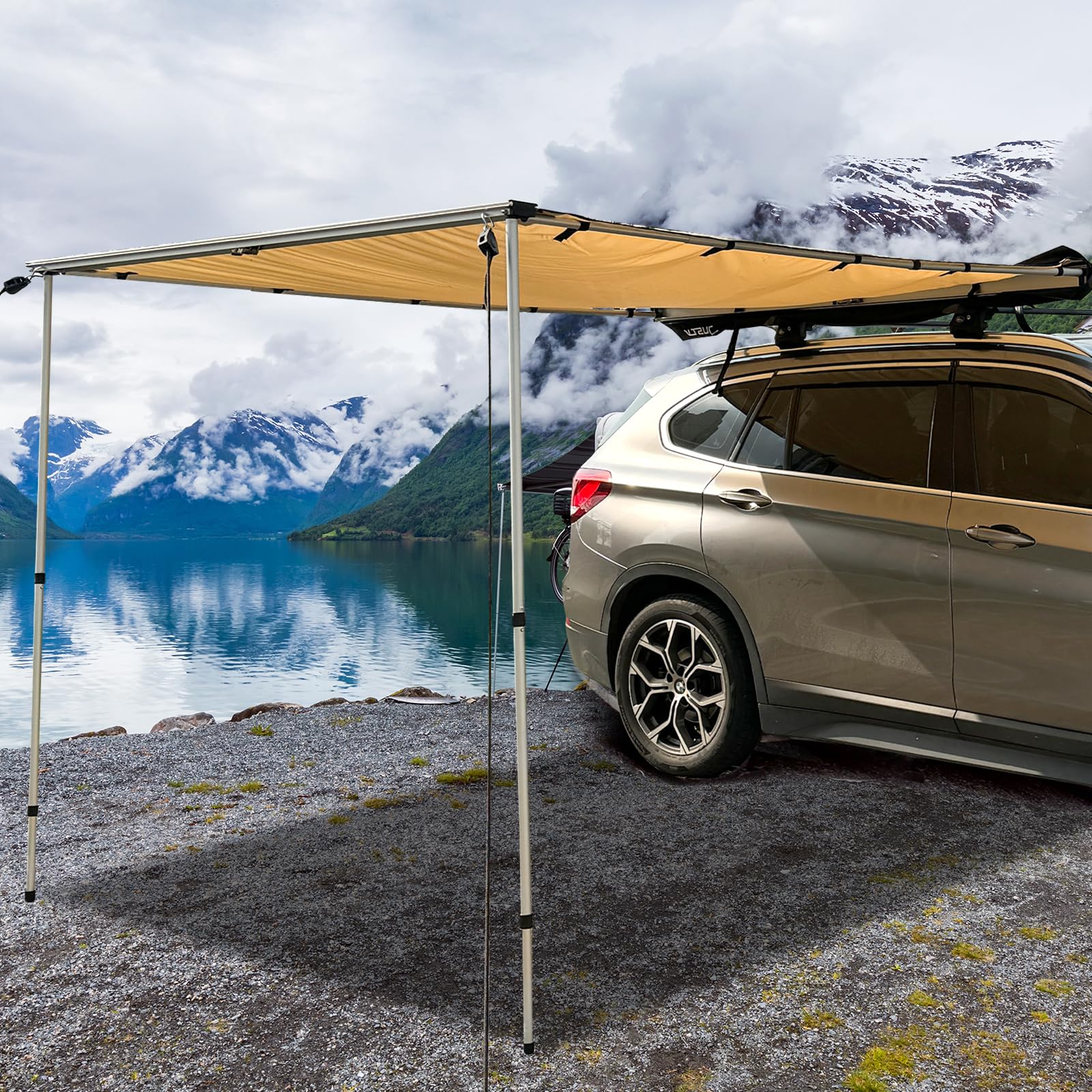Amazon.com: JUST-V 8.2X6.5ft Vehicle Awning Foldable Camper Awning ...