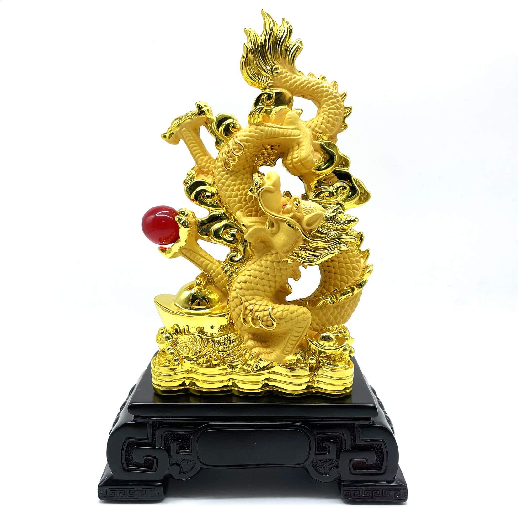 Amazon.com: FUNSXBUG Brass Chinese Feng Shui Dragon Statue Sculpture ...