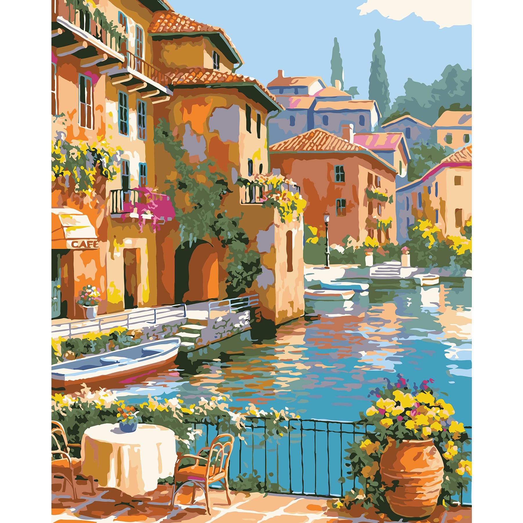 Amazon.com: QUITEDEW Paint by Number for Adults,Town Scenery Paint by ...