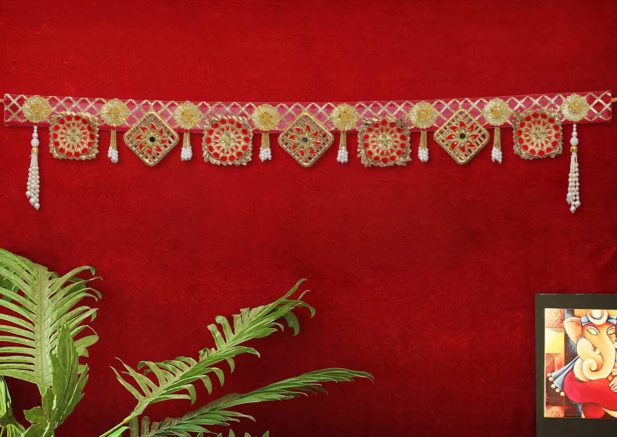 Buy Webelkart Premium Riddhi Siddhi Ganesha Traditional Plastic Beads ...