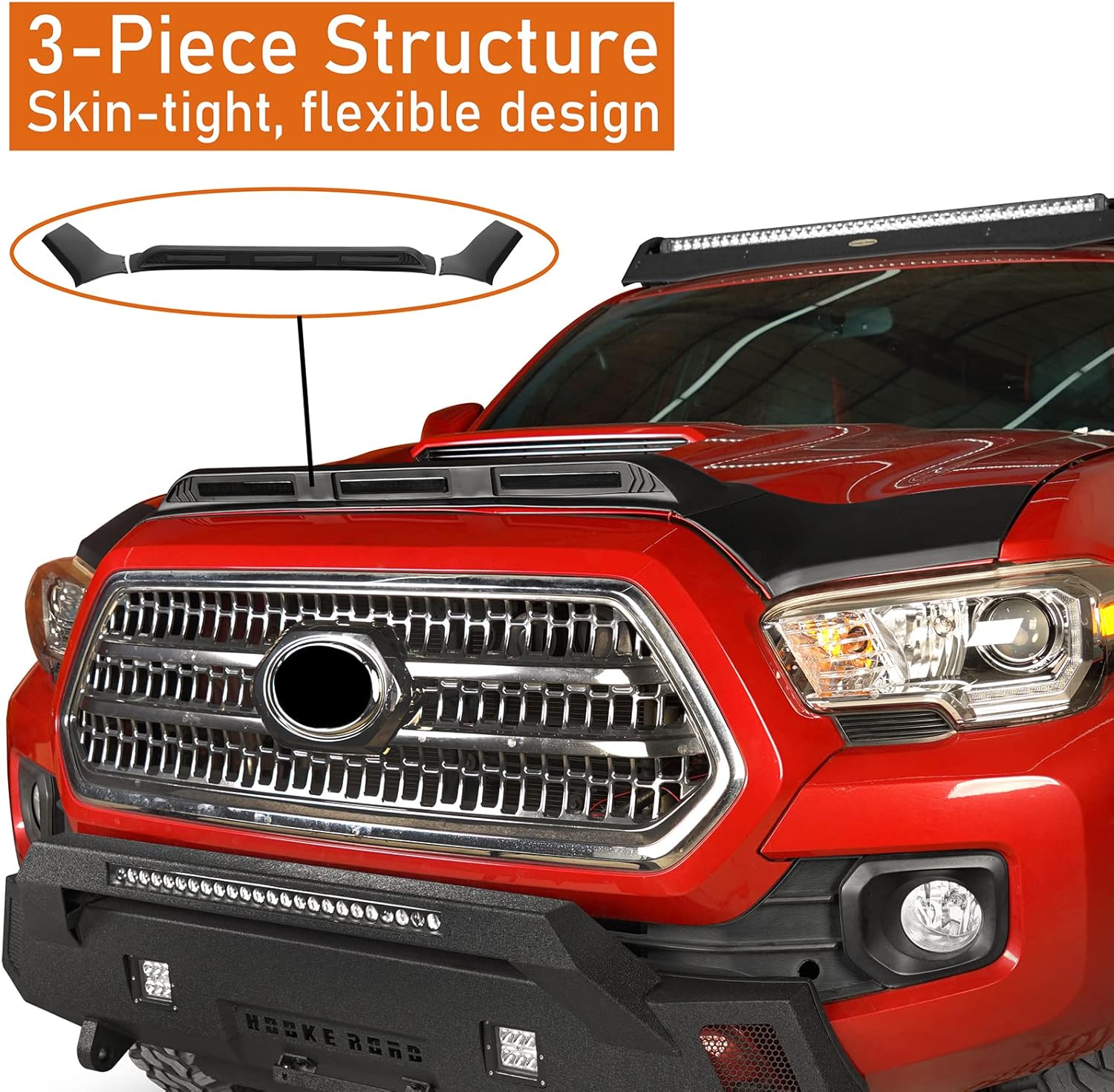 Hooke Road Deflector de capó Tacoma, protector de protección contra ...