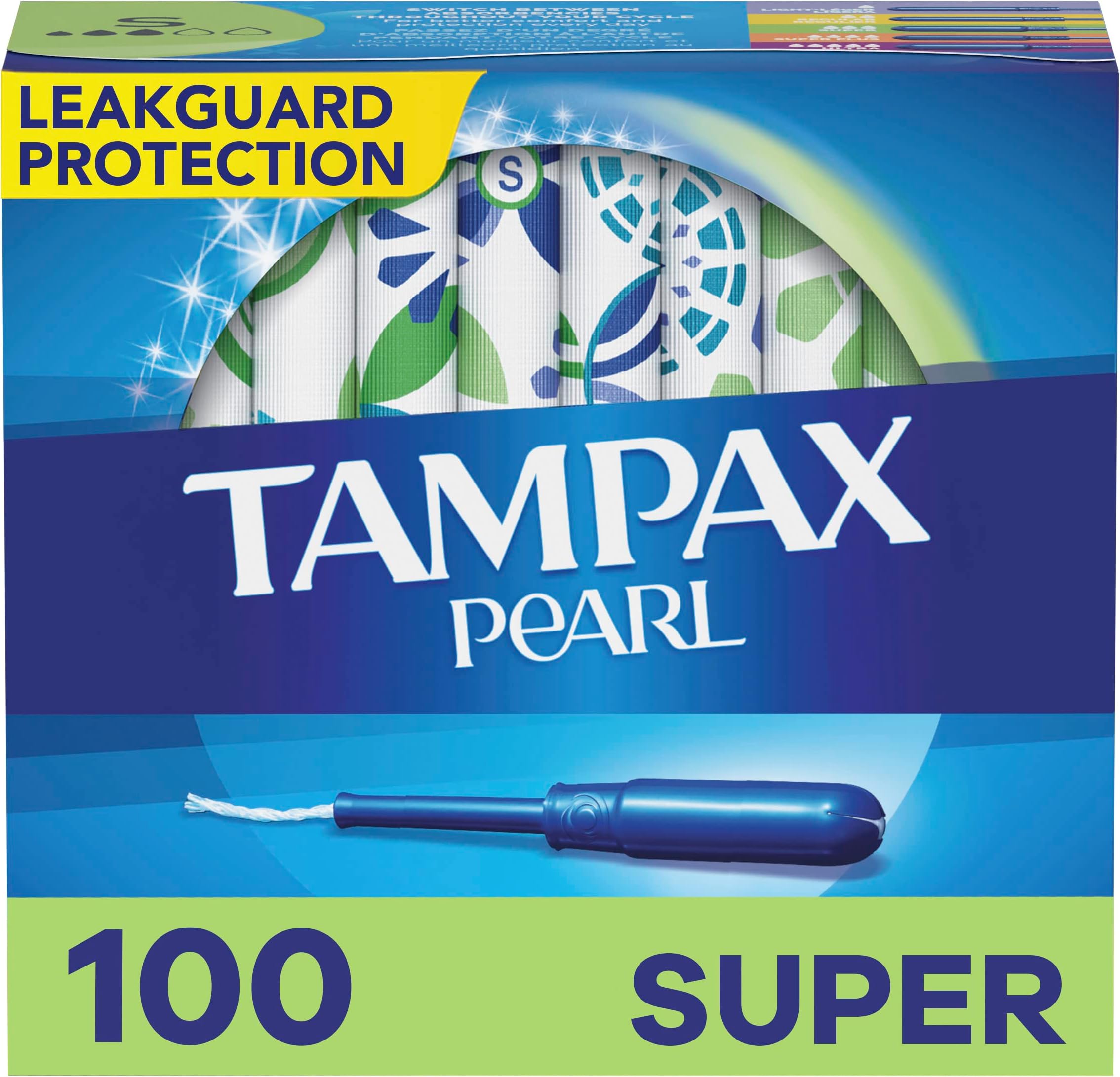 Amazon.com: Tampax Pearl Tampons Ultra Absorbency With Leakguard Braid ...