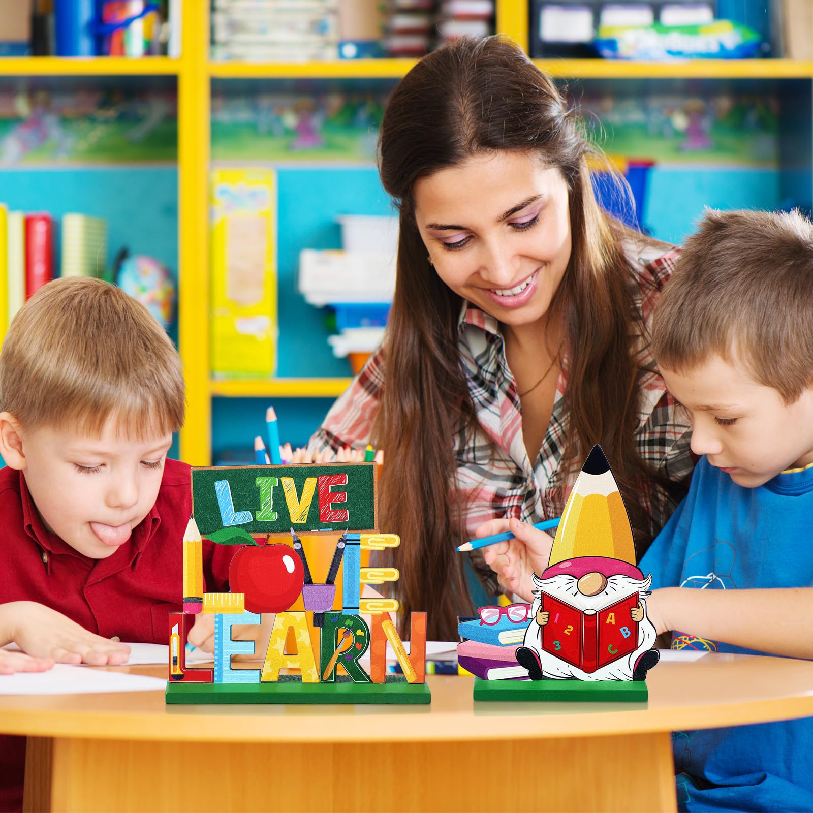 Snapklik.com : 6 Pcs Back To School Party Decorations Wooden First Of ...