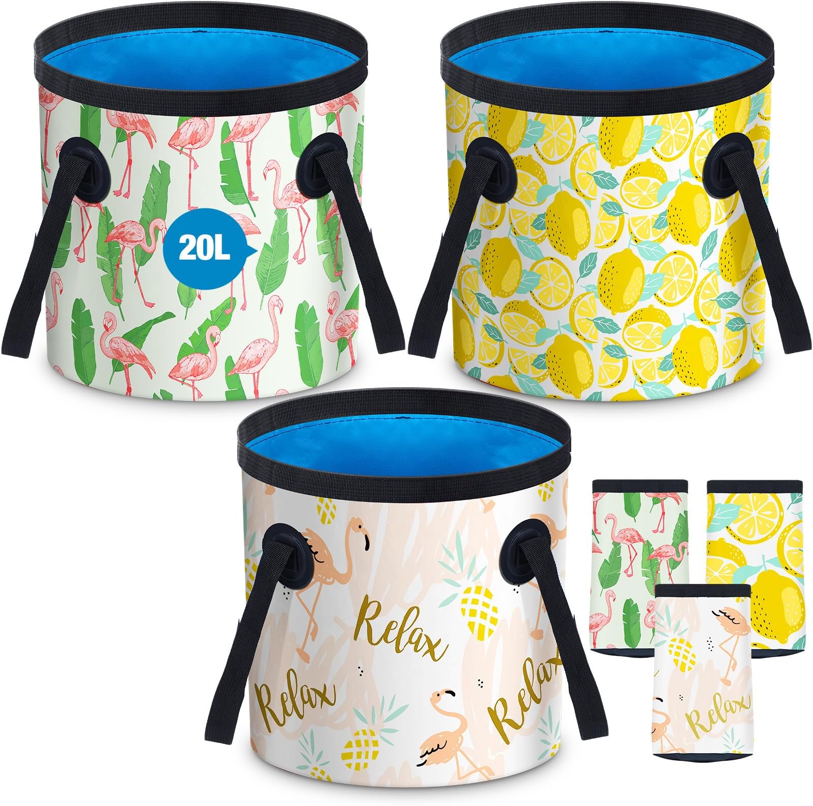 Amazon.com: 3 Pack Collapsible Bucket 5 Gallon Water Bucket Summer ...