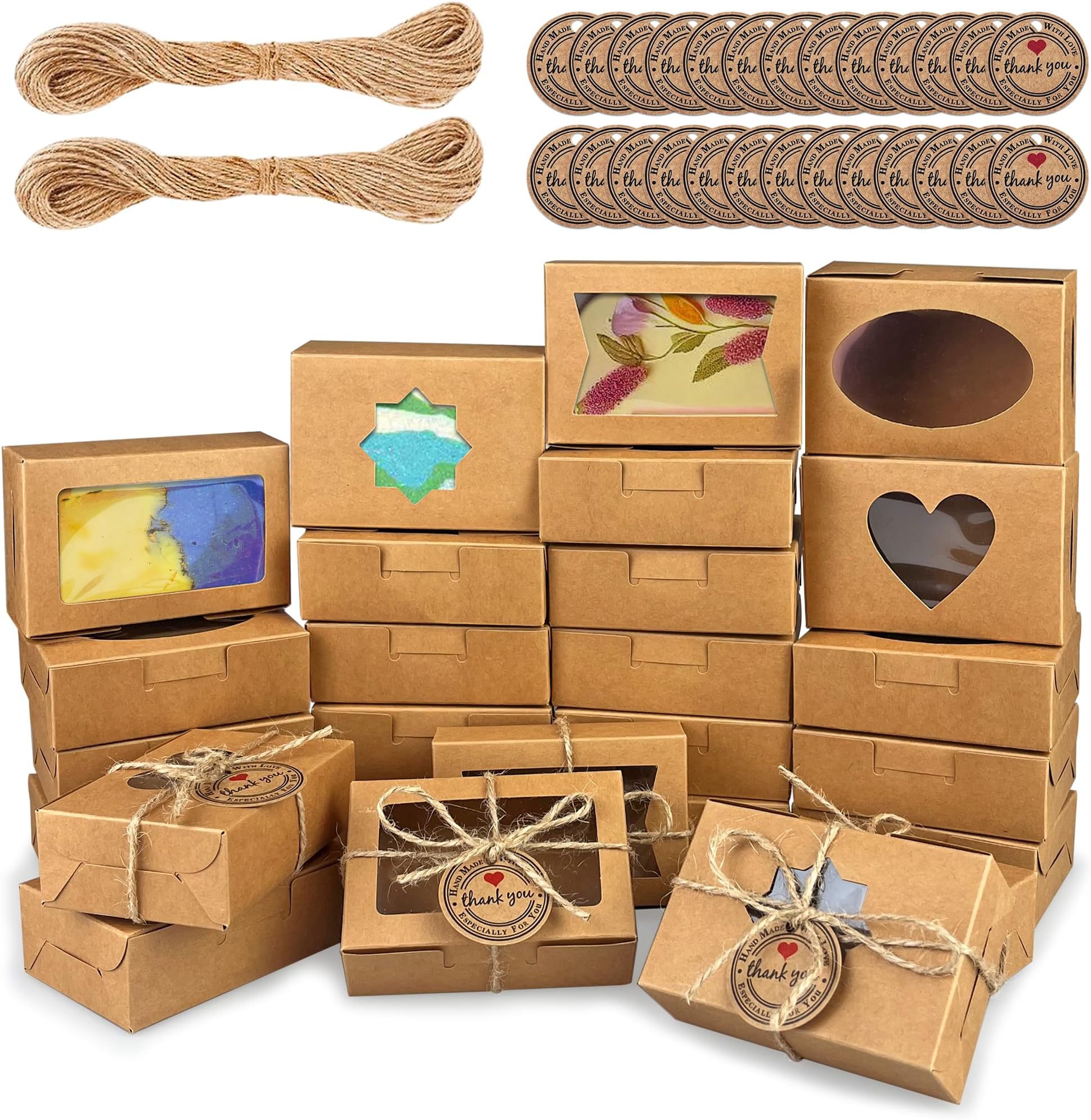 Amazon.com: MUMULULU 25Pcs Soap Boxes for Homemade Soap with Window ...