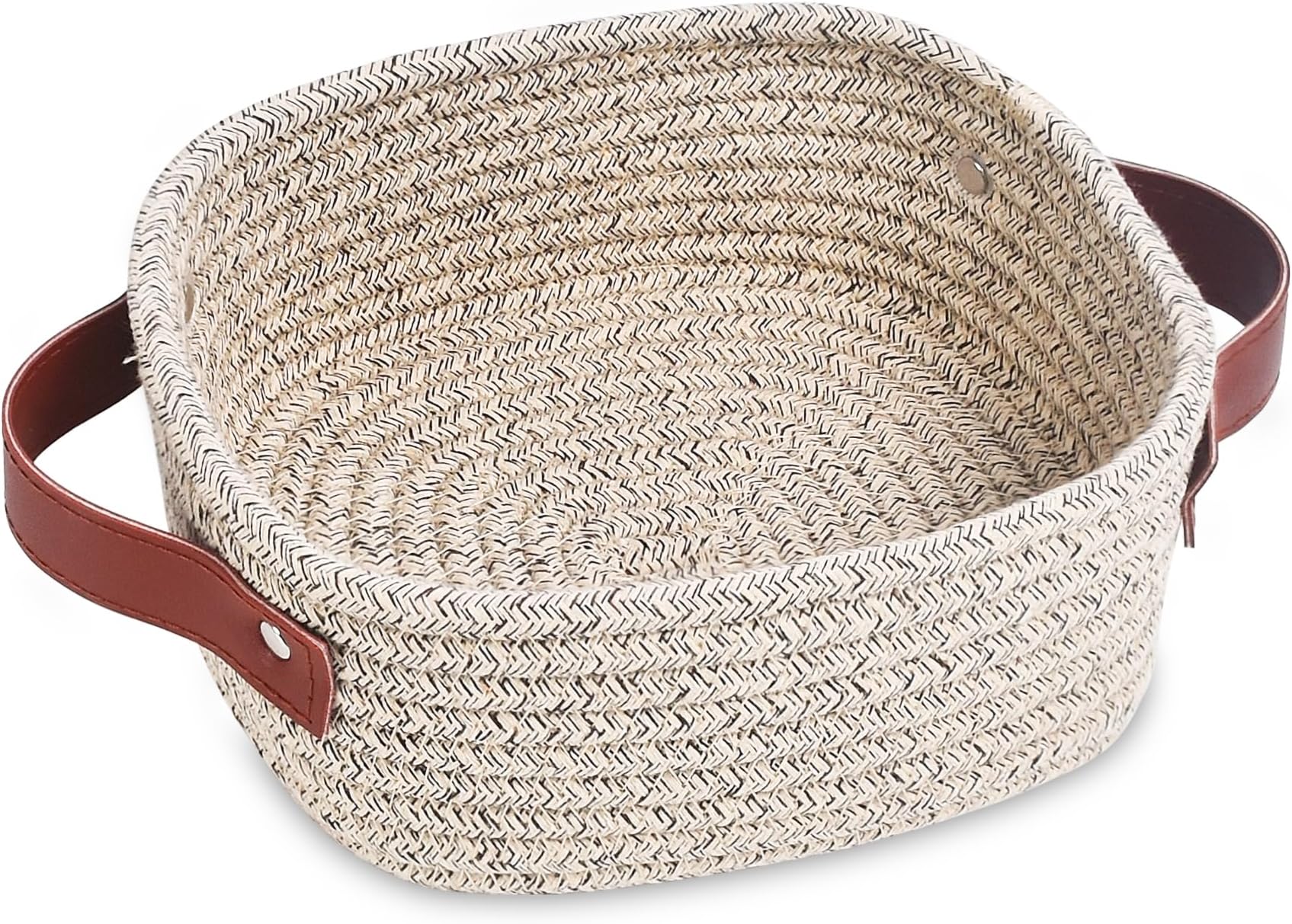 Amazon.com: Small Storage Decorative Basket, Cotton Rope Woven Shelf ...